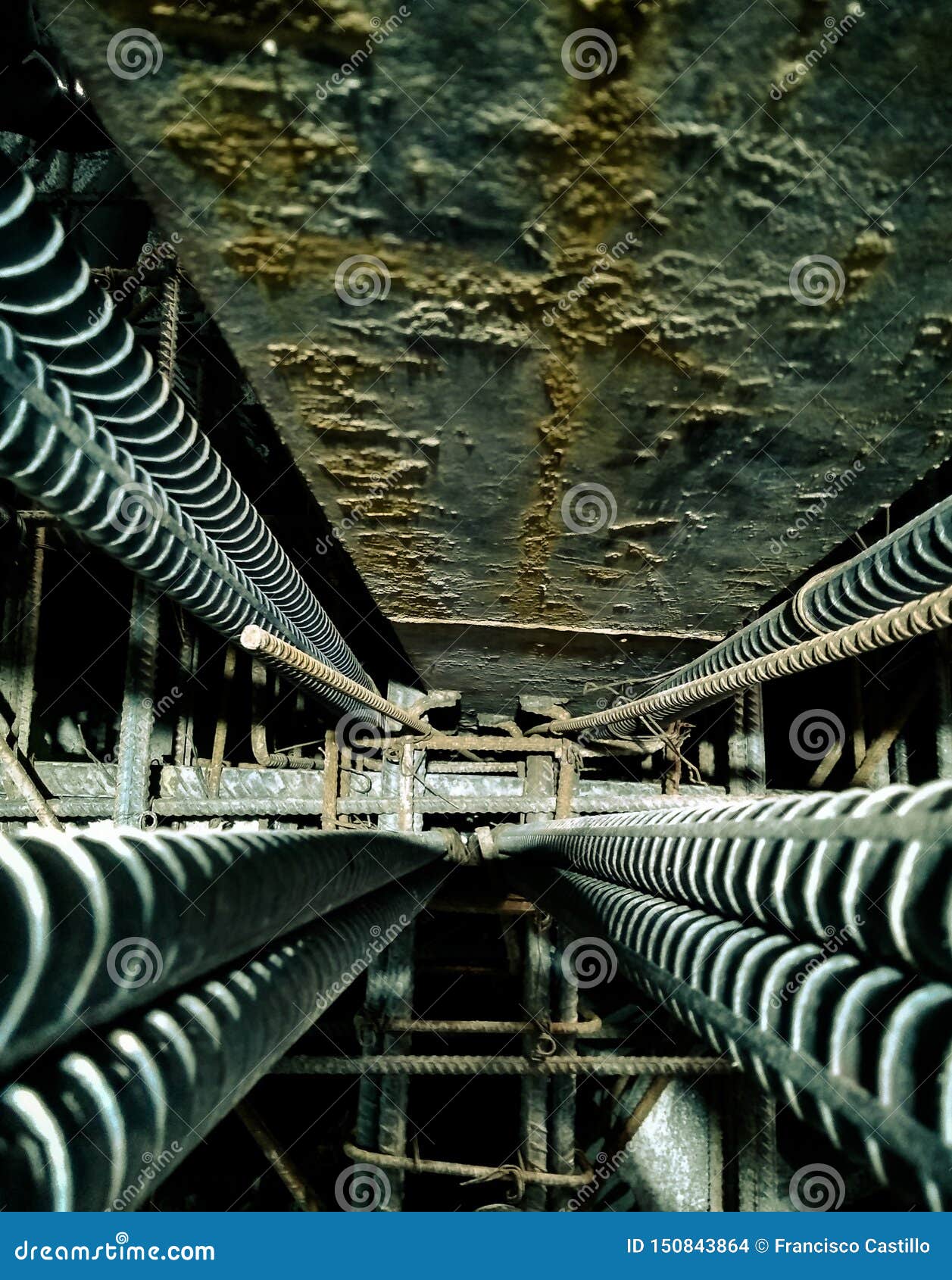 Reinforced Interior Structure of Concrete Column Top View Stock Photo ...