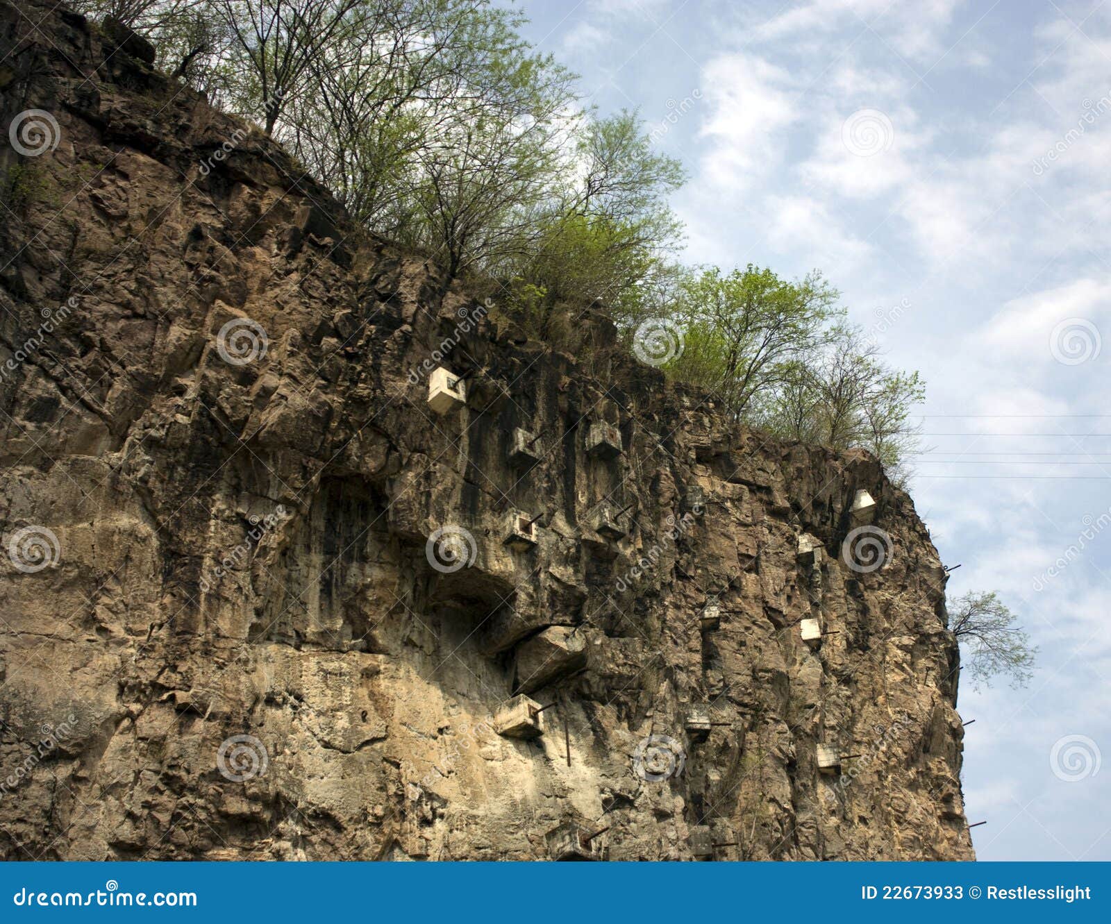 Reinforced Rock Cliff Face stock image. Image of mexico - 22673933