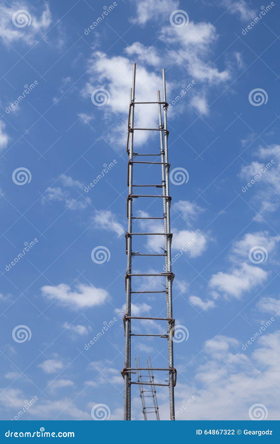 Reinforced Steel Bars on Construction Pillar Stock Photo - Image of ...