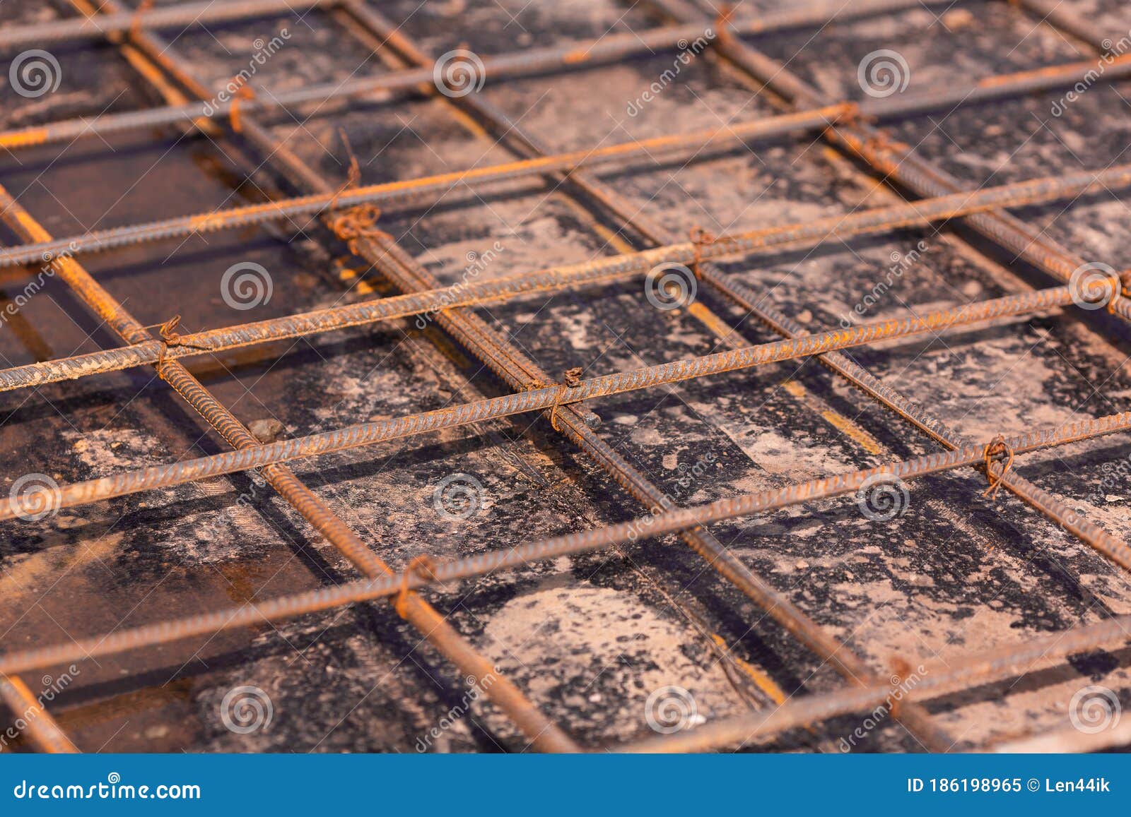 Reinforcement Bars for Base Plate for House Foundation Stock Image ...