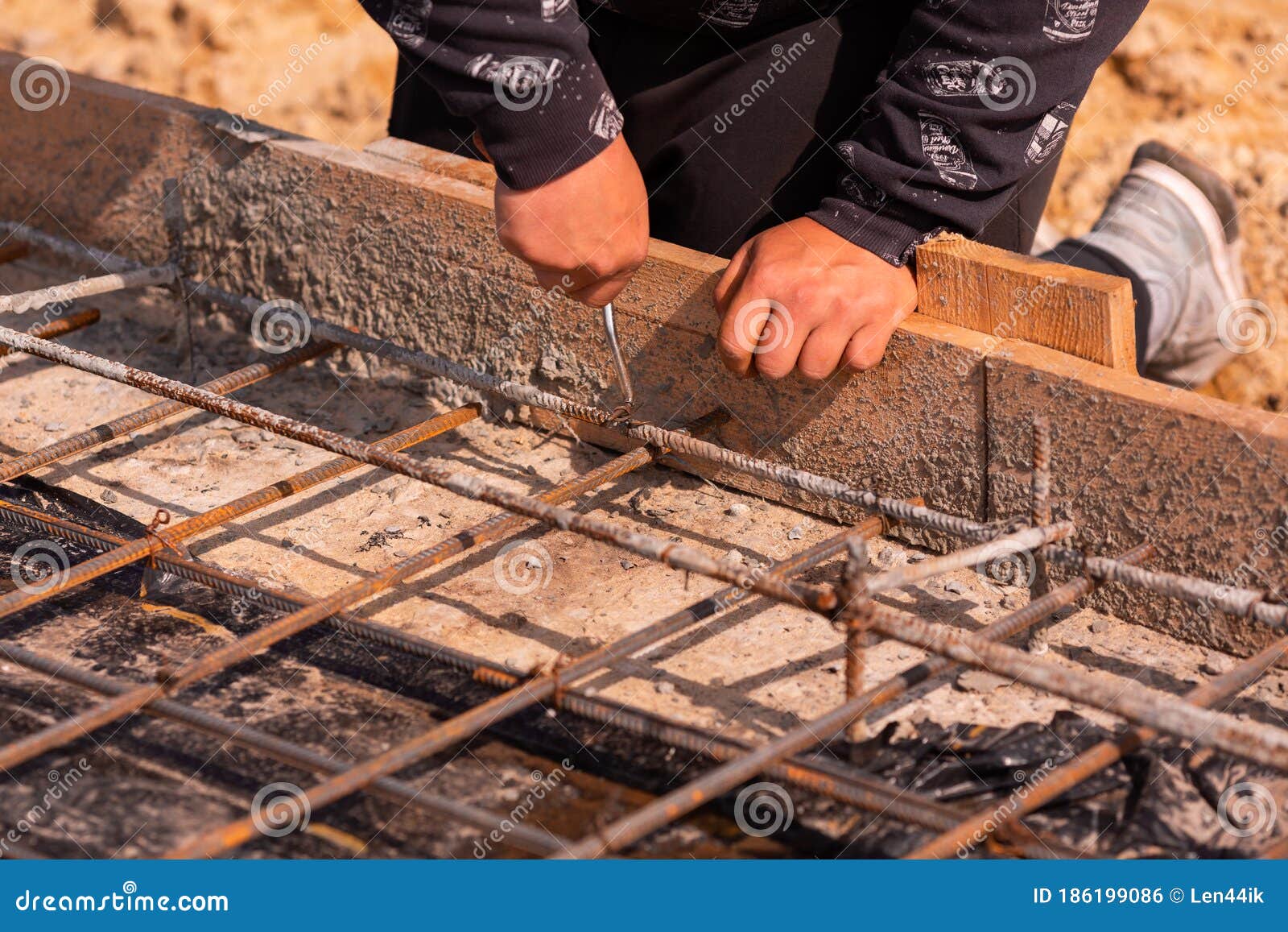 Reinforcement Bars for Base Plate for House Foundation Stock Photo ...