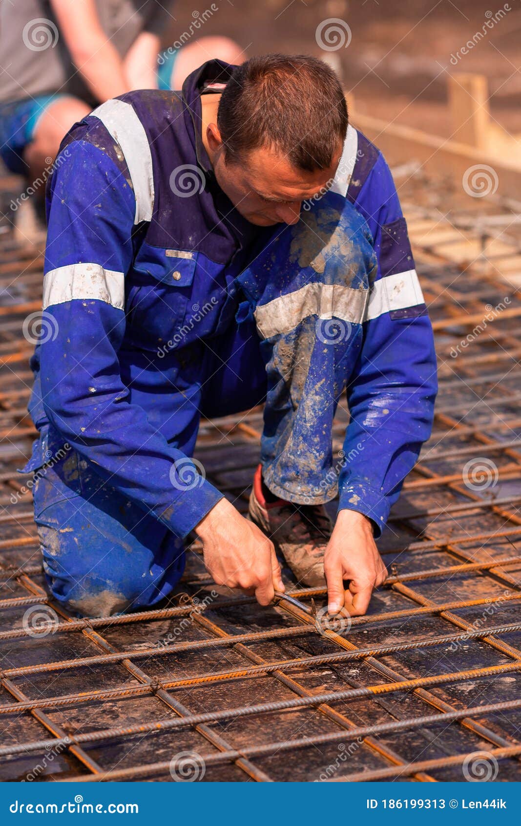 Reinforcement Bars for Base Plate for House Foundation Stock Image ...