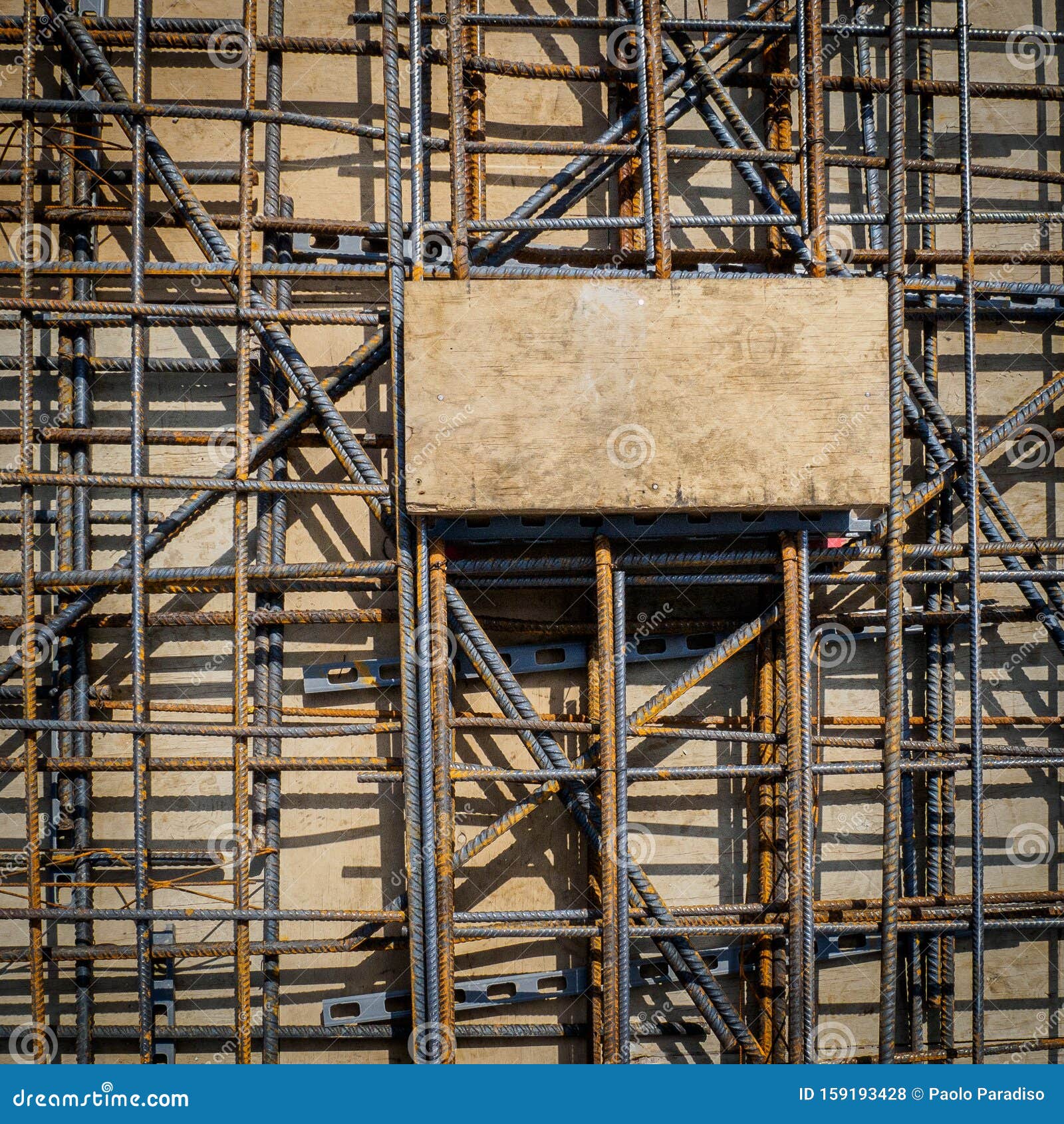 Reinforcement Bars of an RC Slab in a Construction Site. Stock Photo ...