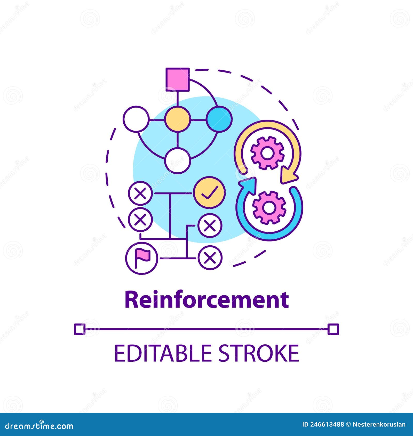 Reinforcement concept icon stock vector. Illustration of line - 246613488