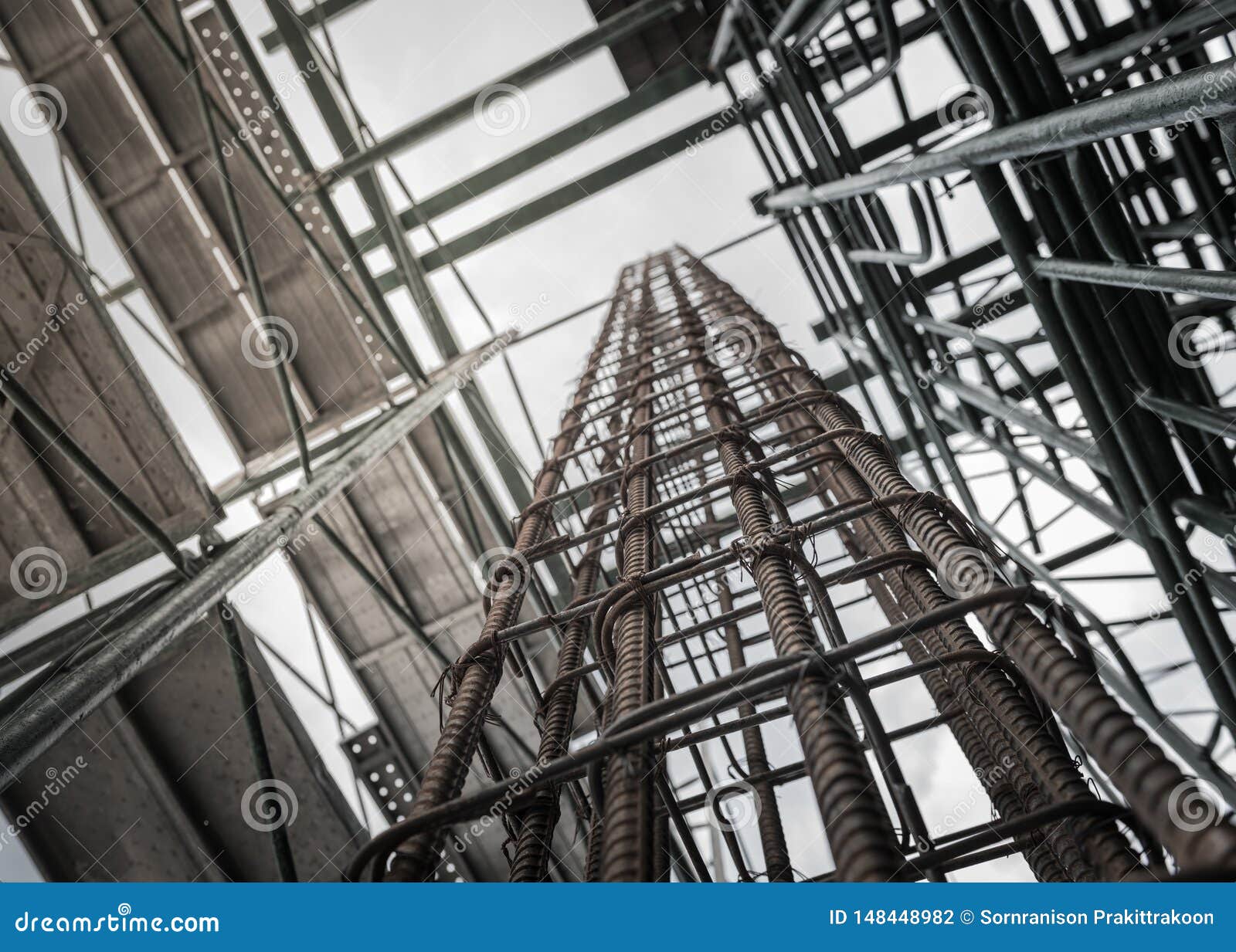 Reinforcement of Concrete in Column Structure Stock Photo - Image of ...