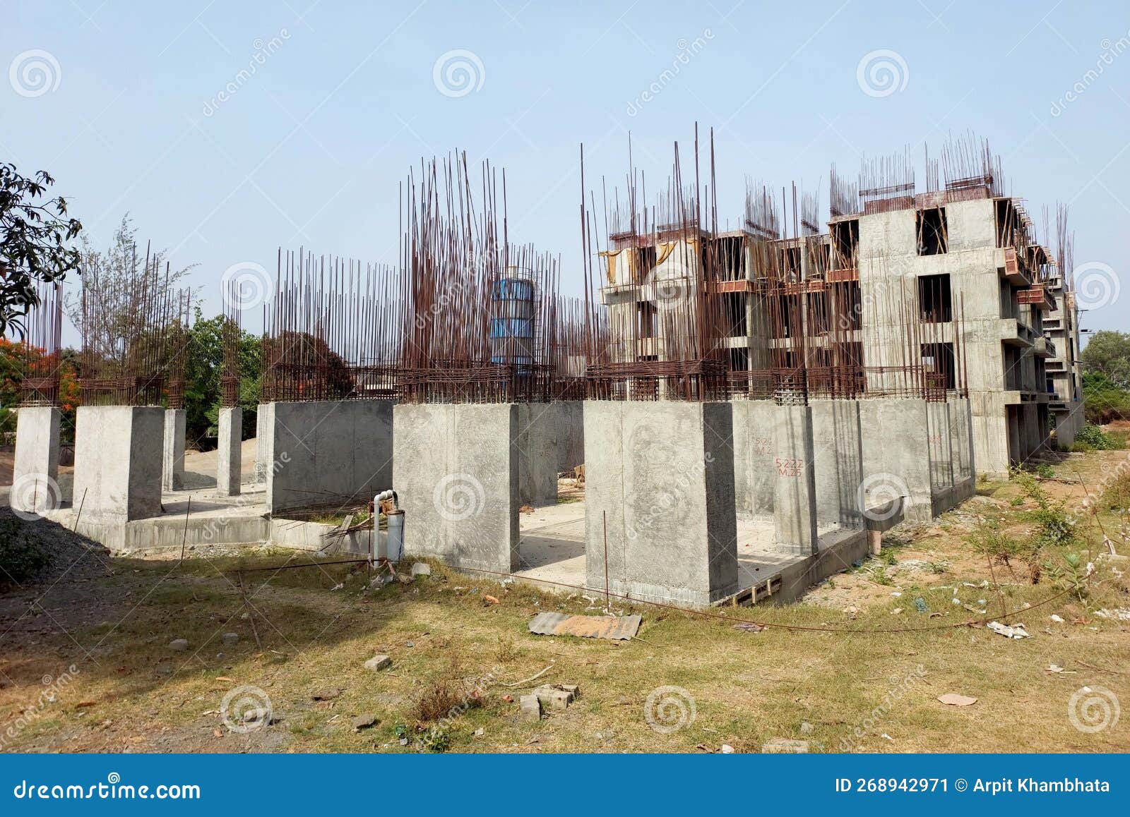 Reinforcement Concrete Column Under Construction at the Construction ...