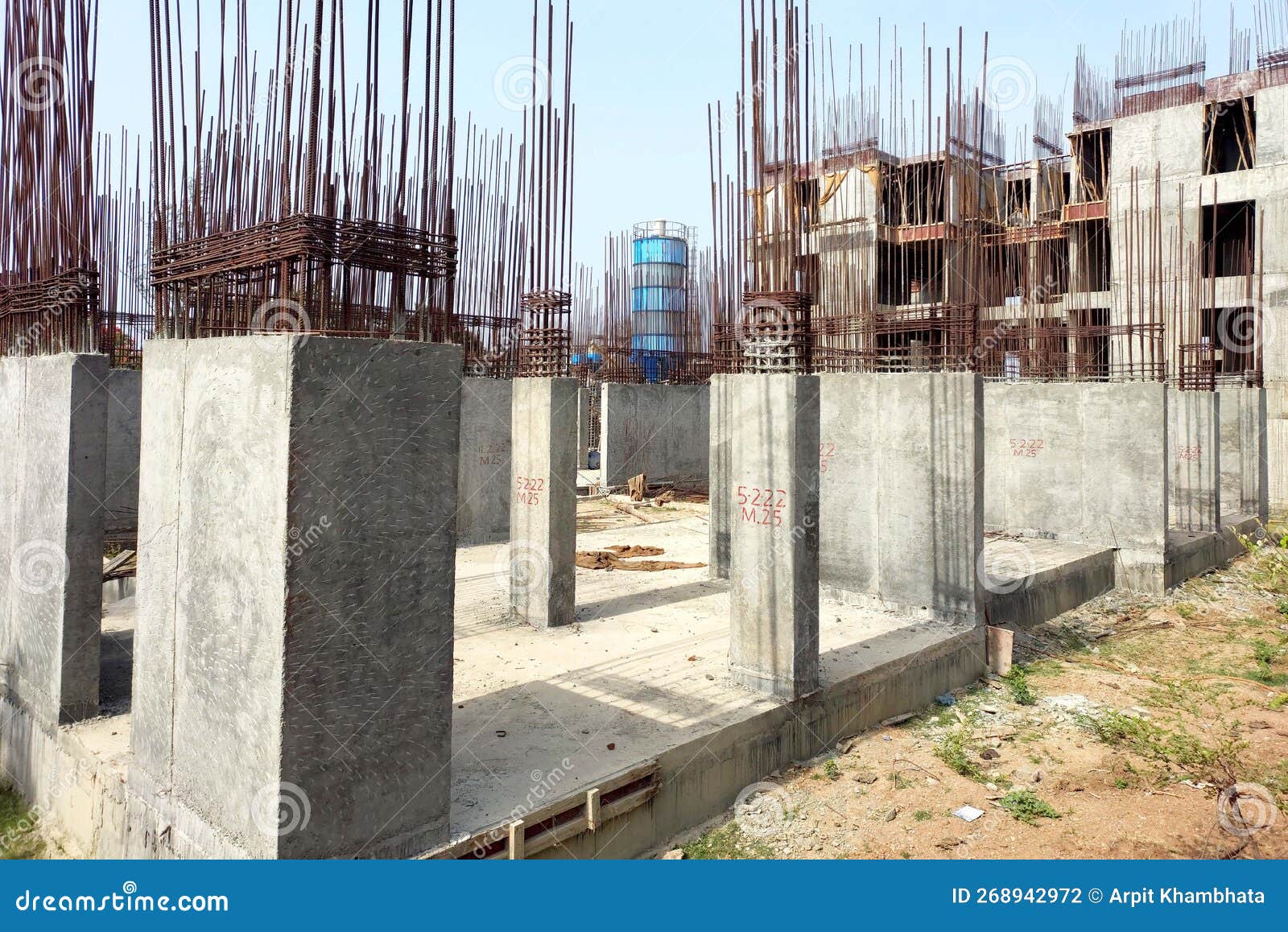 Reinforcement Concrete Column Under Construction at the Construction ...