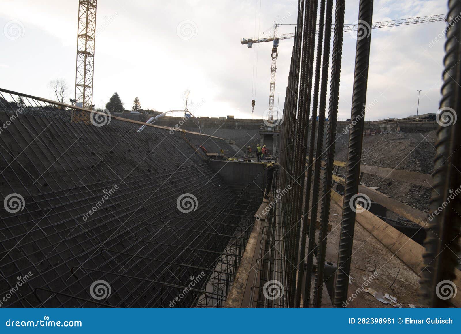 Reinforcement with Construction Steel and Structural Steel Stock Image ...