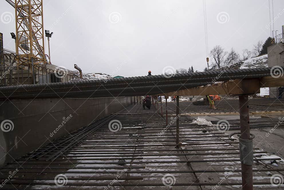 Reinforcement with Construction Steel and Structural Steel Stock Image ...