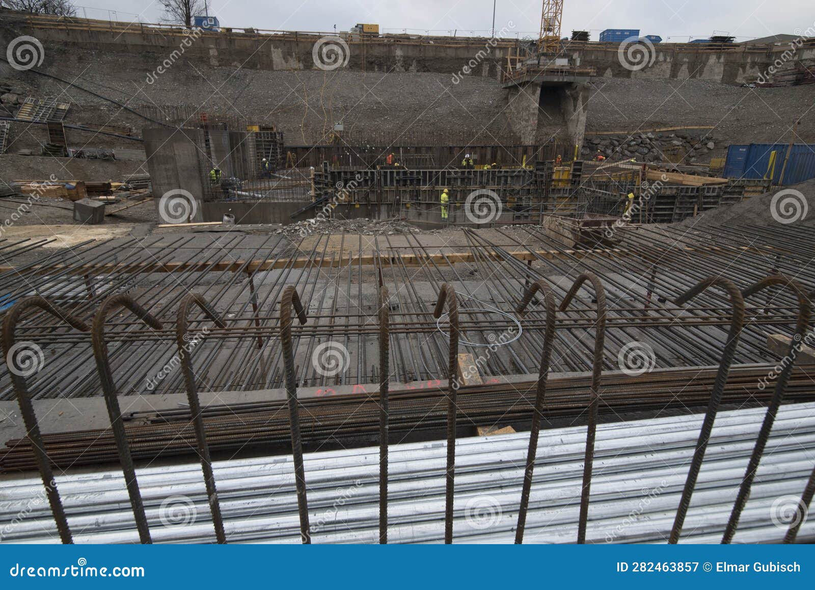 Reinforcement with Construction Steel and Structural Steel Stock Image ...