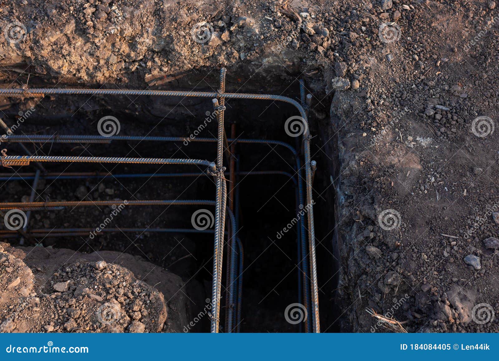 Reinforcement of the Corners for House Foundation Stock Image - Image ...