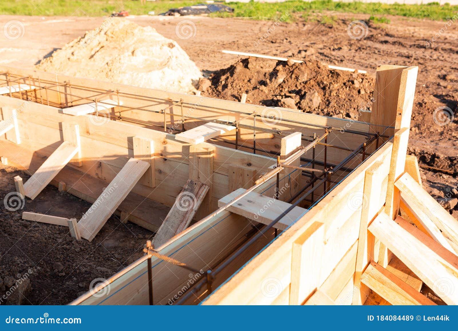 Reinforcement of the Corners for House Foundation Stock Image - Image ...
