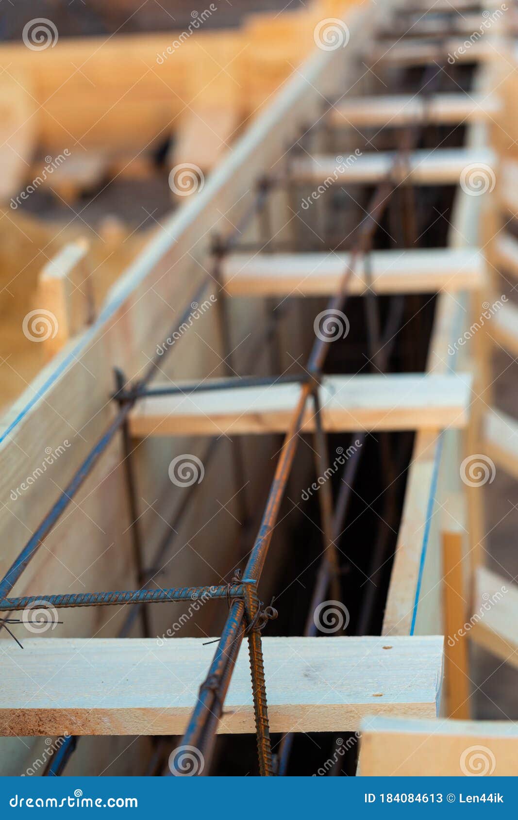 Reinforcement of the Corners for House Foundation Stock Image - Image ...