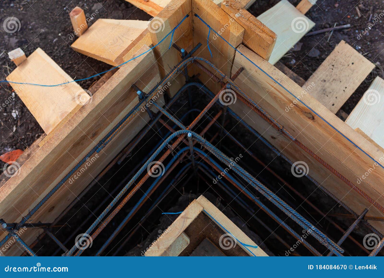 Reinforcement of the Corners for House Foundation Stock Photo - Image ...