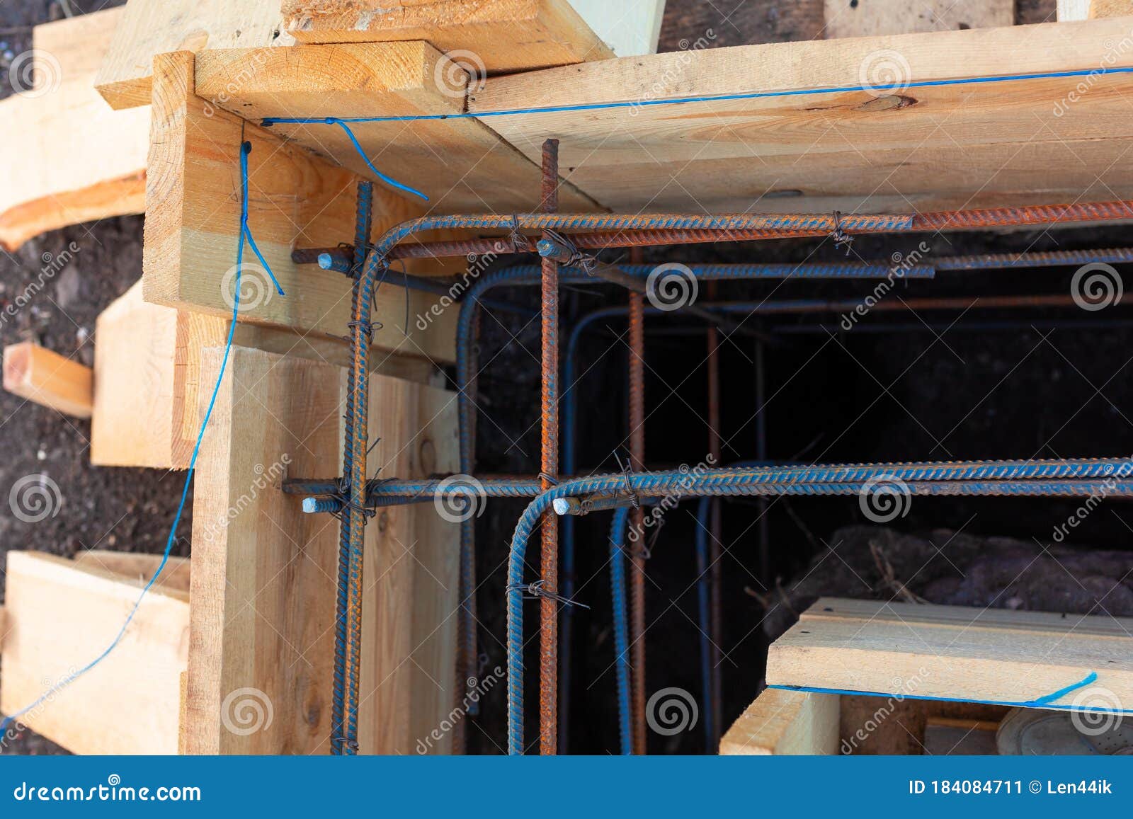 Reinforcement of the Corners for House Foundation Stock Image - Image ...