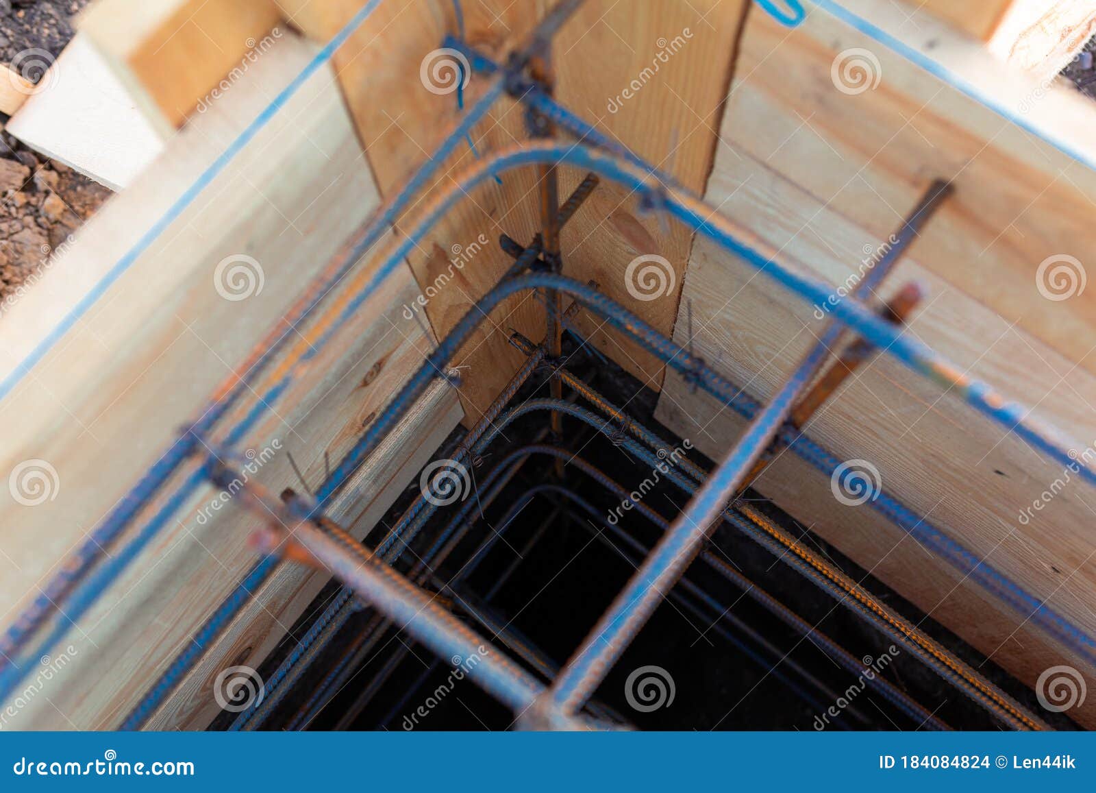 Reinforcement of the Corners for House Foundation Stock Photo - Image ...