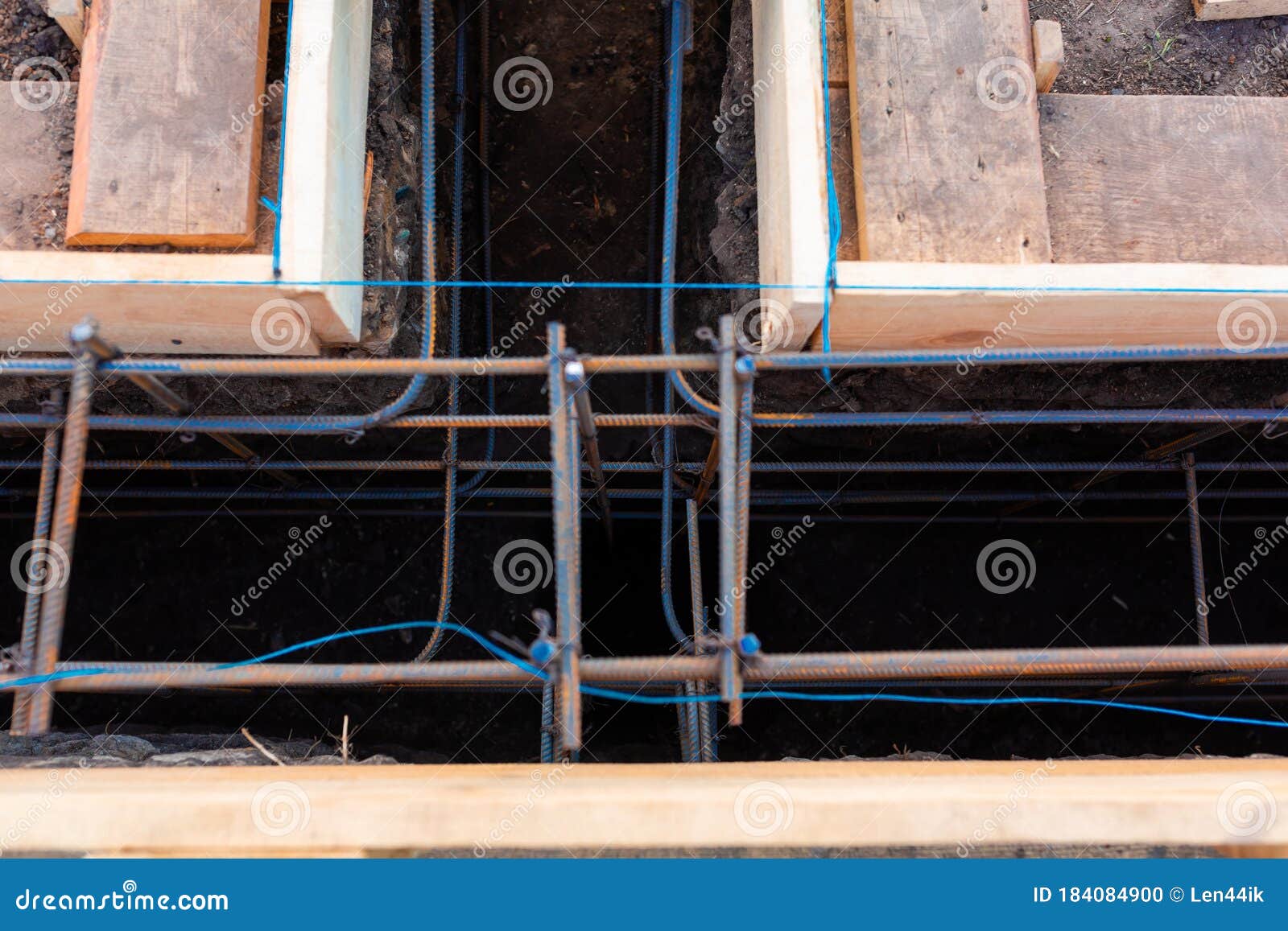 Reinforcement of the Corners for House Foundation Stock Photo - Image ...