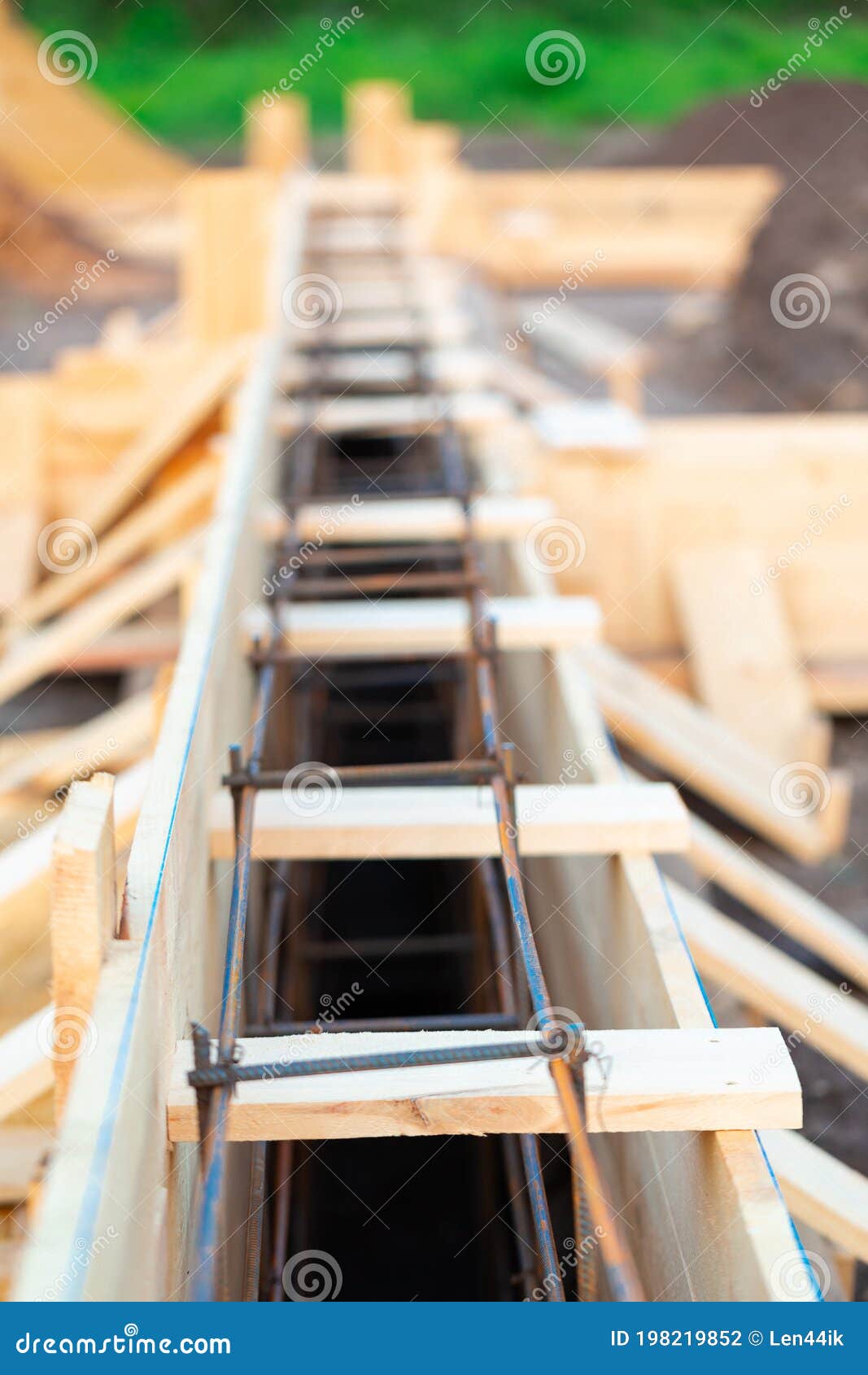 Reinforcement of the Corners for House Foundation Stock Photo - Image ...