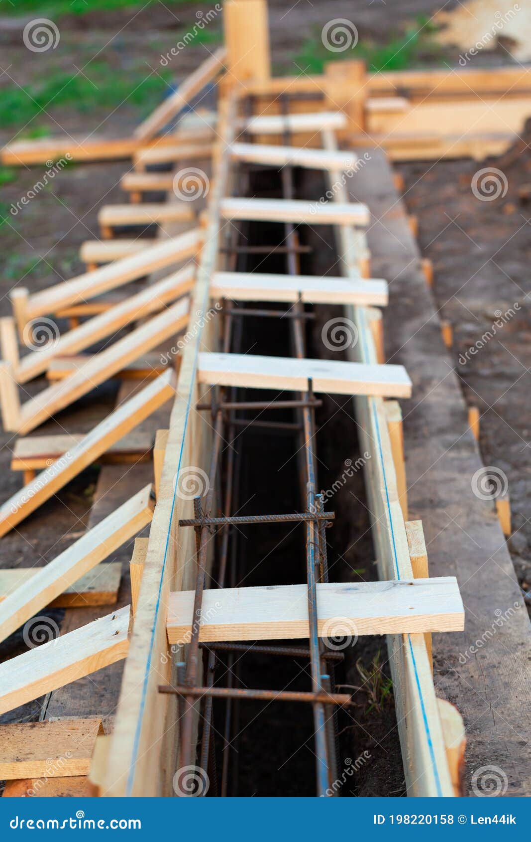Reinforcement of the Corners for House Foundation Stock Photo - Image ...