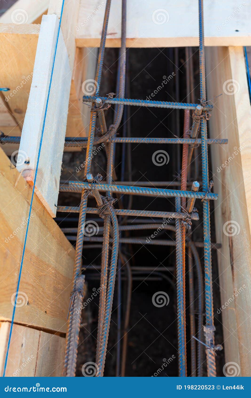 Reinforcement of the Corners for House Foundation Stock Image - Image ...