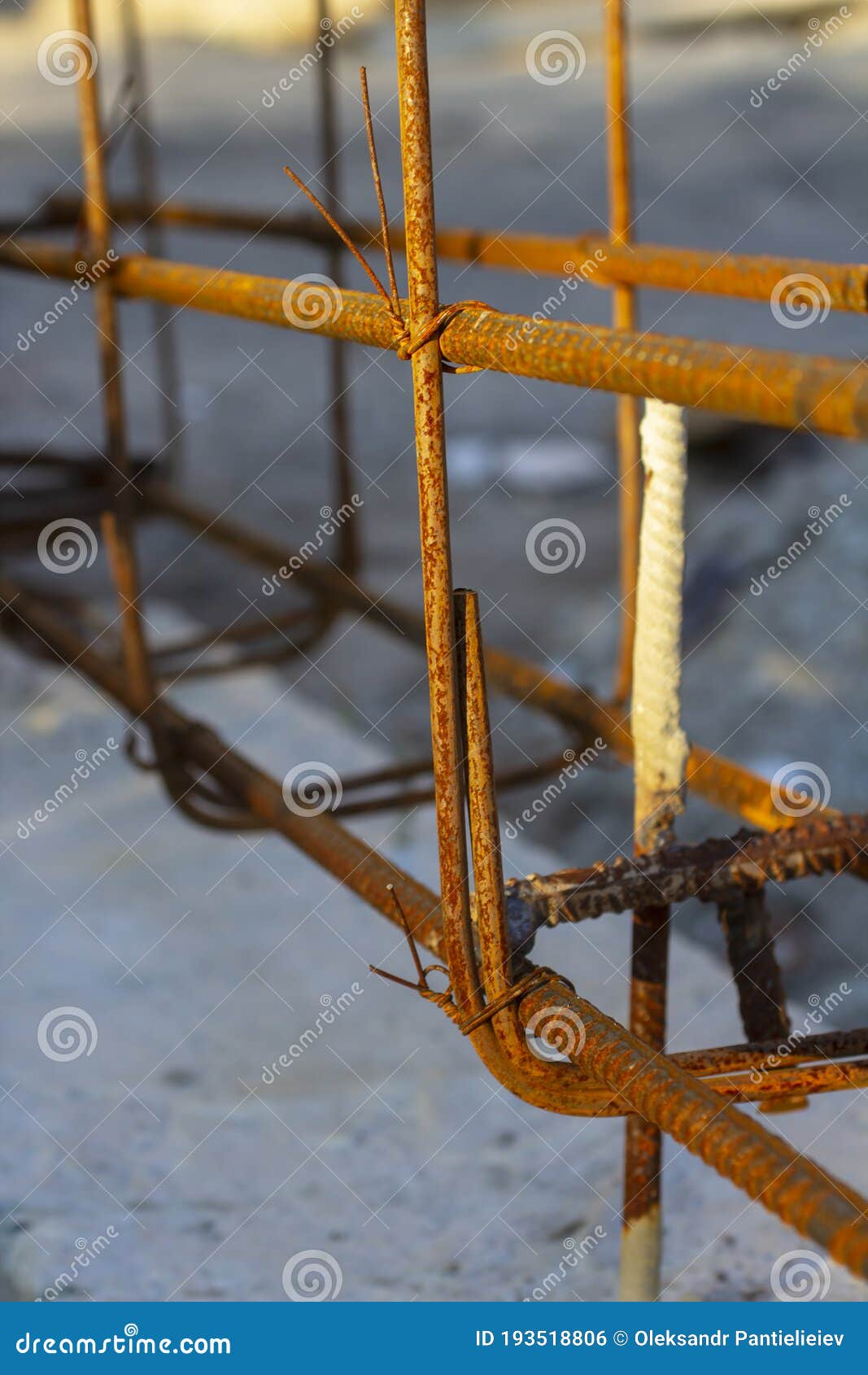 Reinforcement Frame for Foundation Close-up Stock Photo - Image of mesh ...