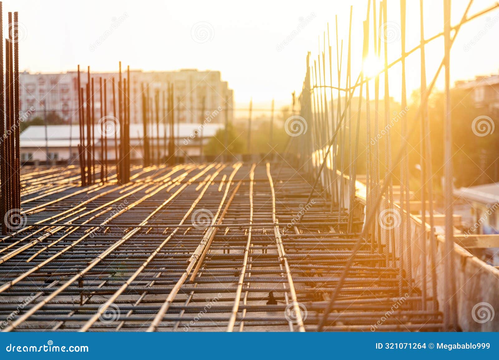 Reinforcement Frame of the Interfloor Ceiling and Columns of a Building ...