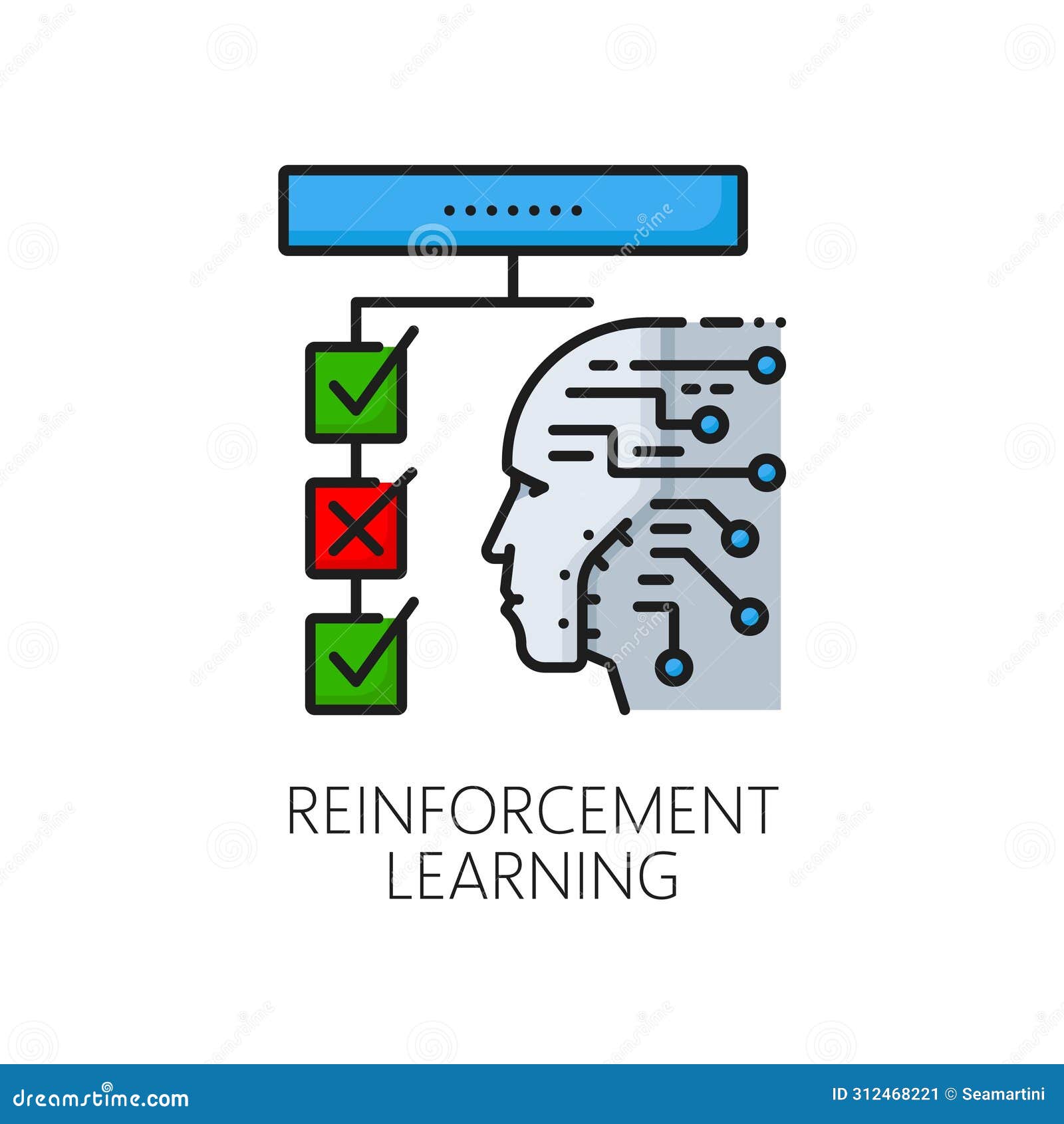 Reinforcement Machine Learning Color Line Icon Stock Vector ... Reinforcement Machine Learning Color Line Icon Stock Vector ...
