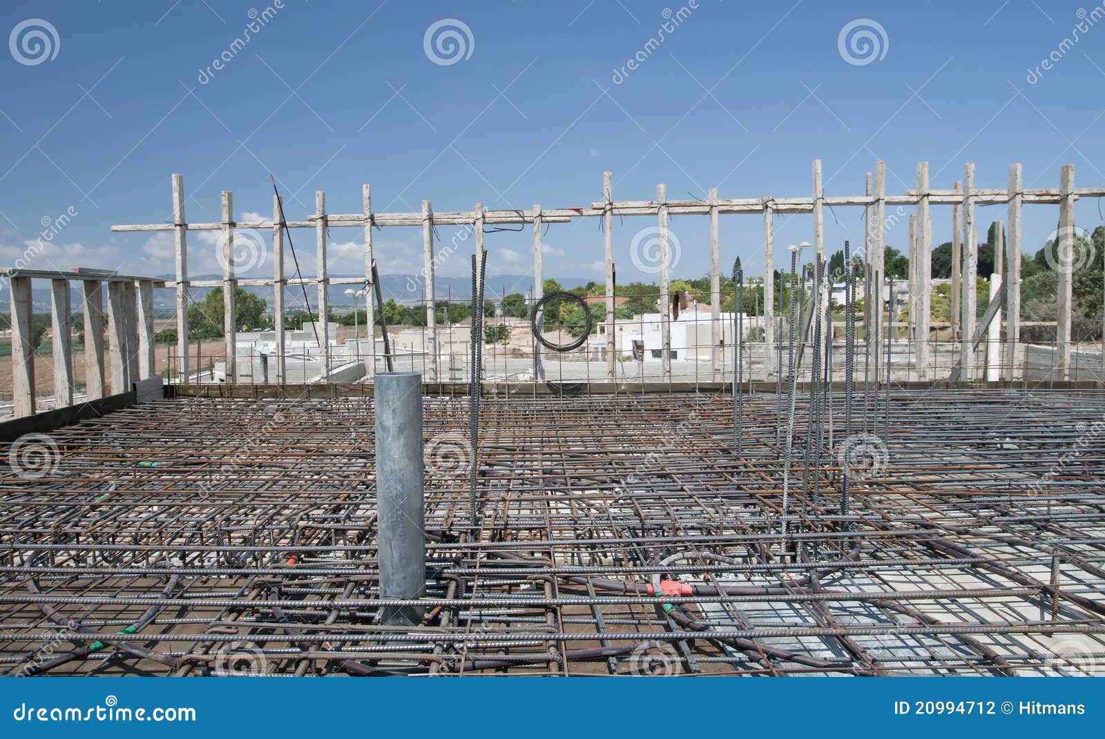 Reinforcement Metal Framework and Electricity Wire Stock Photo - Image ...