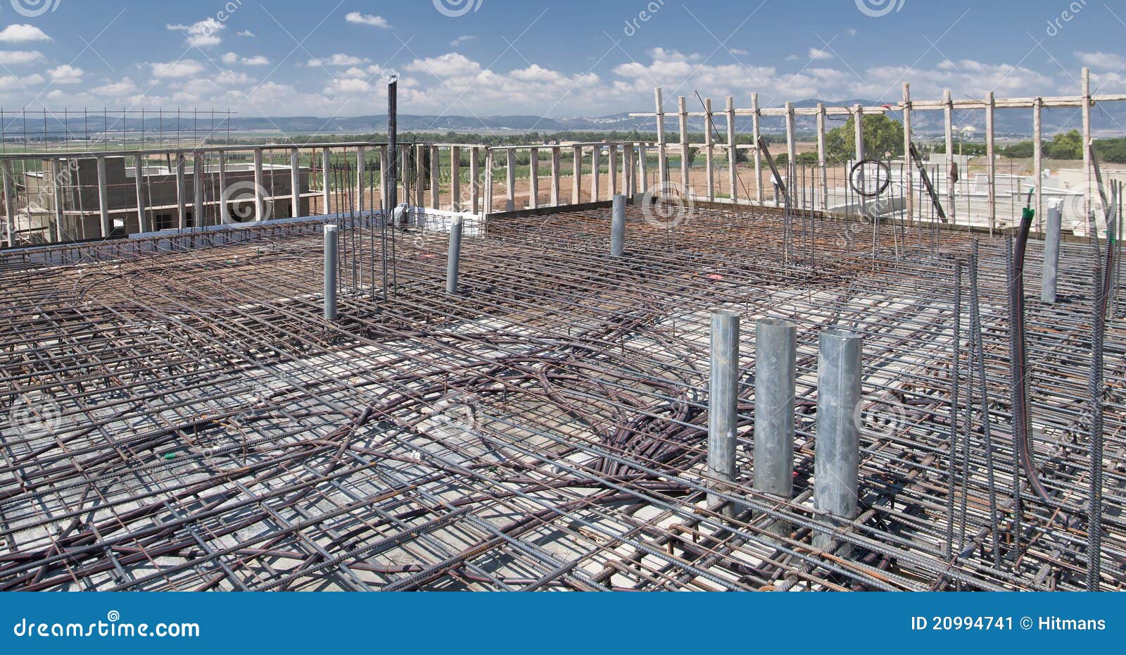 Reinforcement Metal Framework and Electricity Wire Stock Image - Image ...