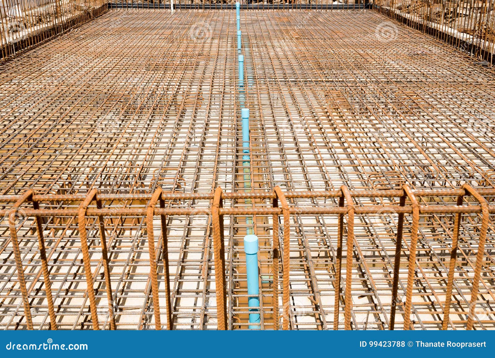 Reinforcement Metal Framework and Pipe System for Drainage. Stock Photo ...