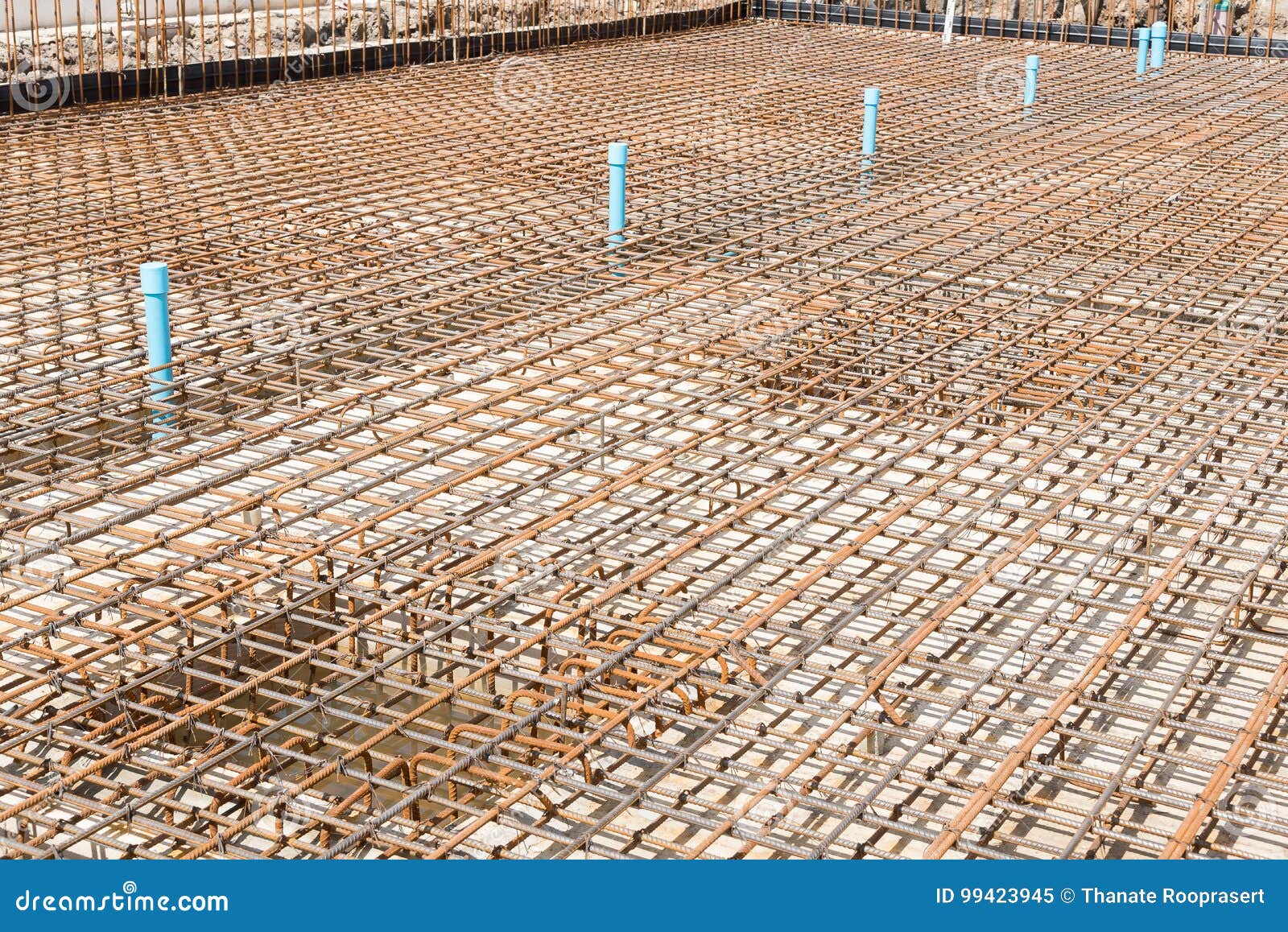 Reinforcement Metal Framework and Pipe System for Drainage. Stock Image ...