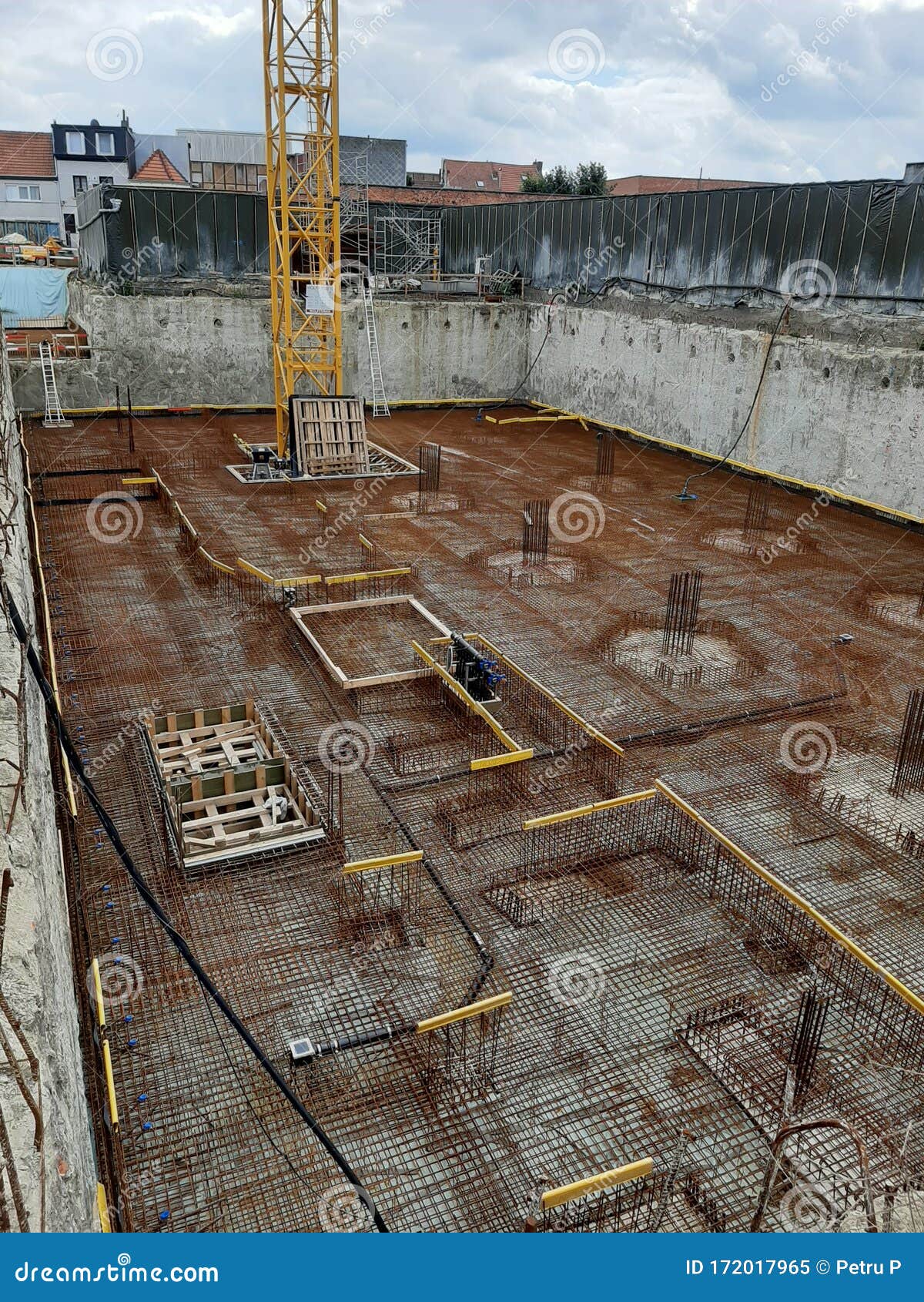 Reinforcement of a Monolithic Base Plate. Stock Image - Image of ...