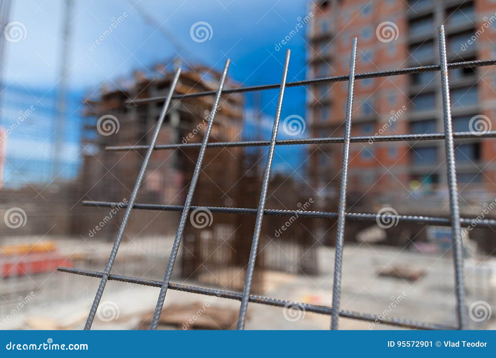 Reinforcement Net of Concrete in the Construction Site Stock Image ...