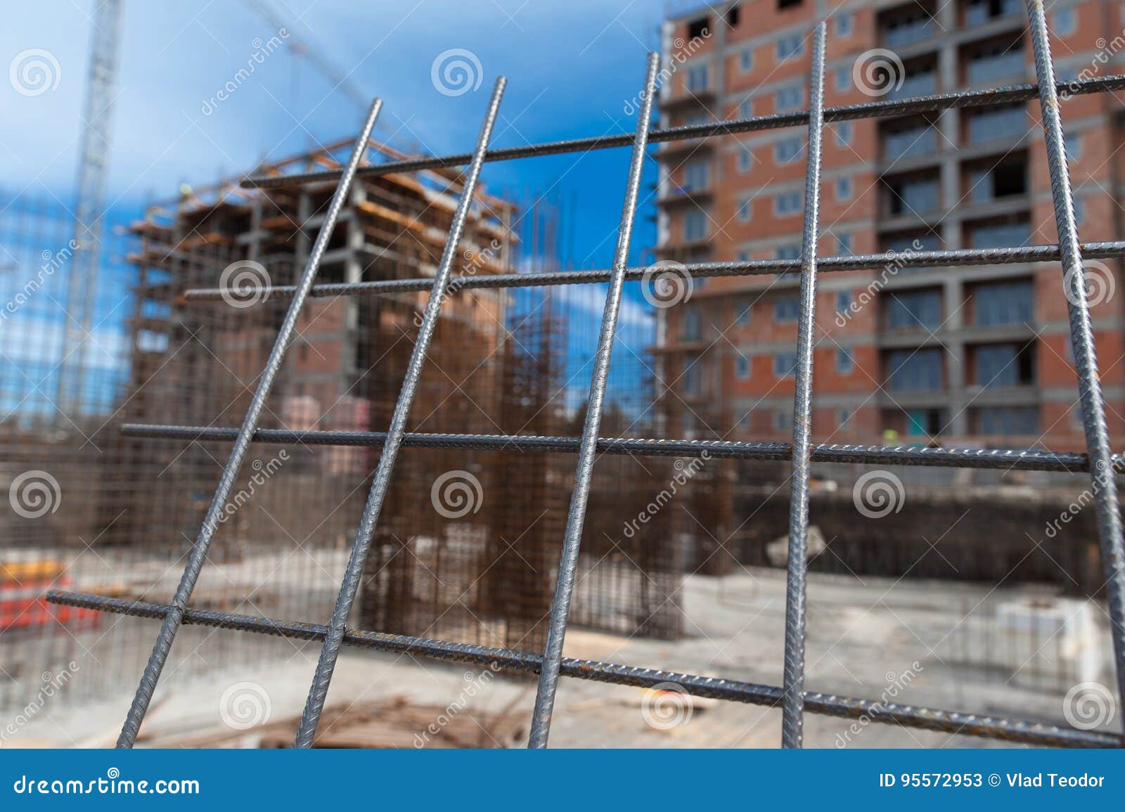 Reinforcement Net of Concrete in the Construction Site Stock Image ...