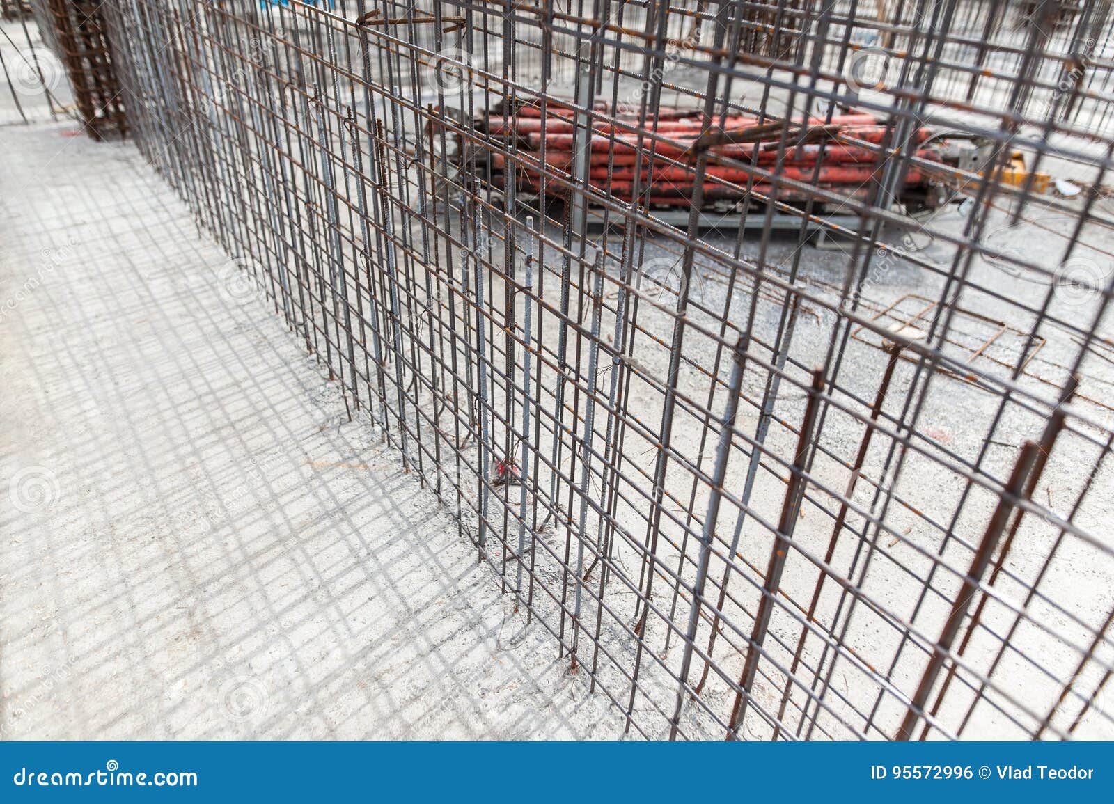 Reinforcement Net of Concrete in the Construction Site Stock Photo ...