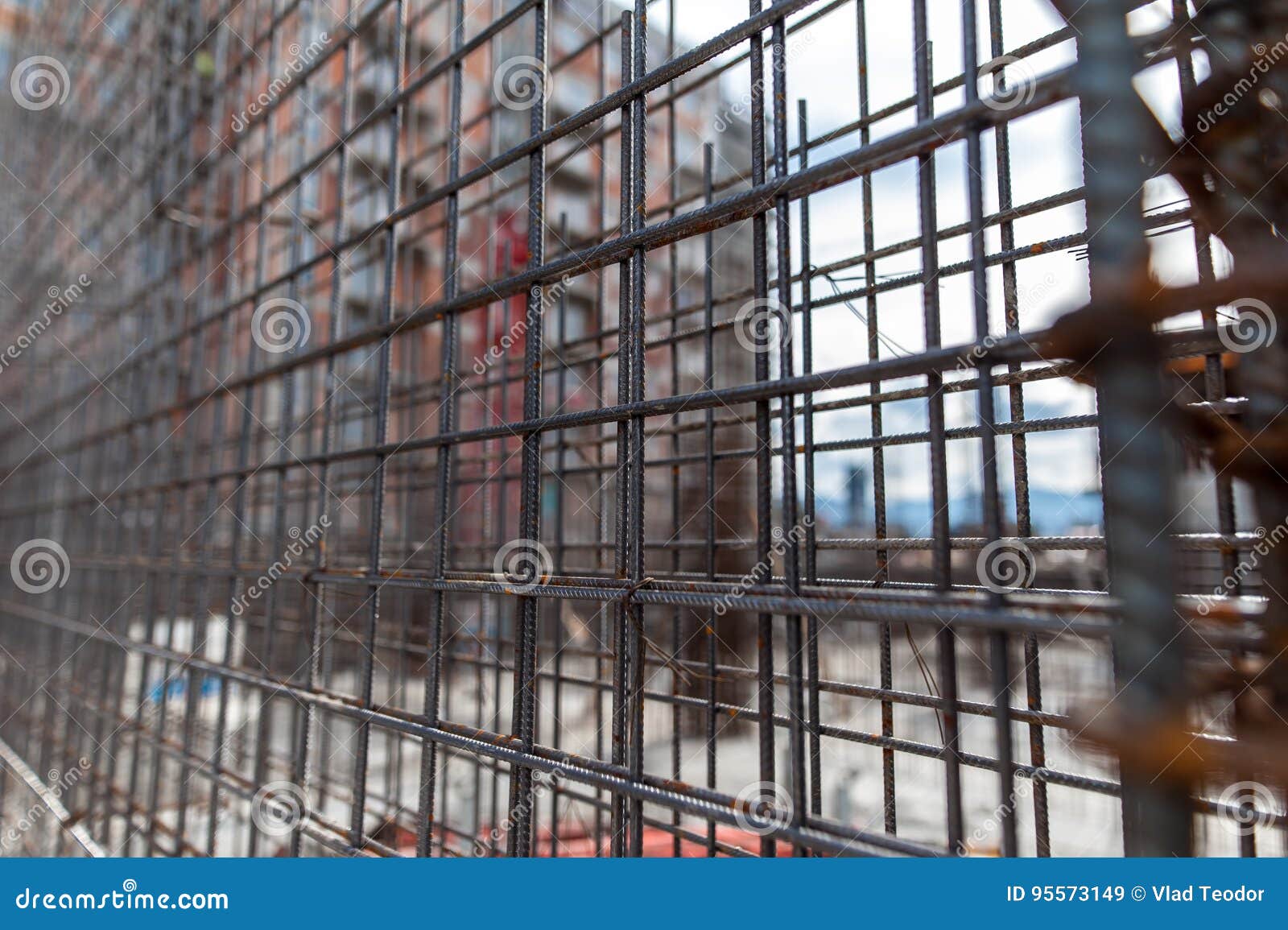 Reinforcement Net of Concrete in the Construction Site Stock Image ...