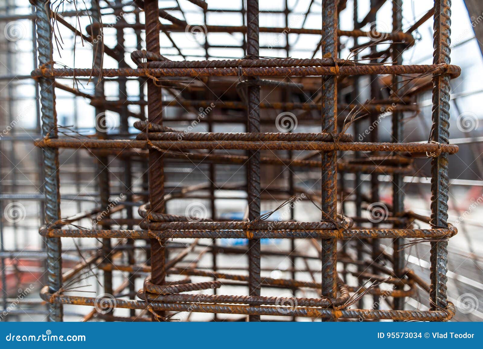 Reinforcement Net of Concrete in the Construction Site Stock Photo ...
