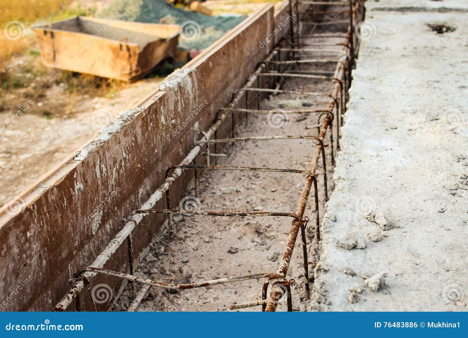 Reinforcement. Pouring Foundation Stock Photo - Image of foundation ...