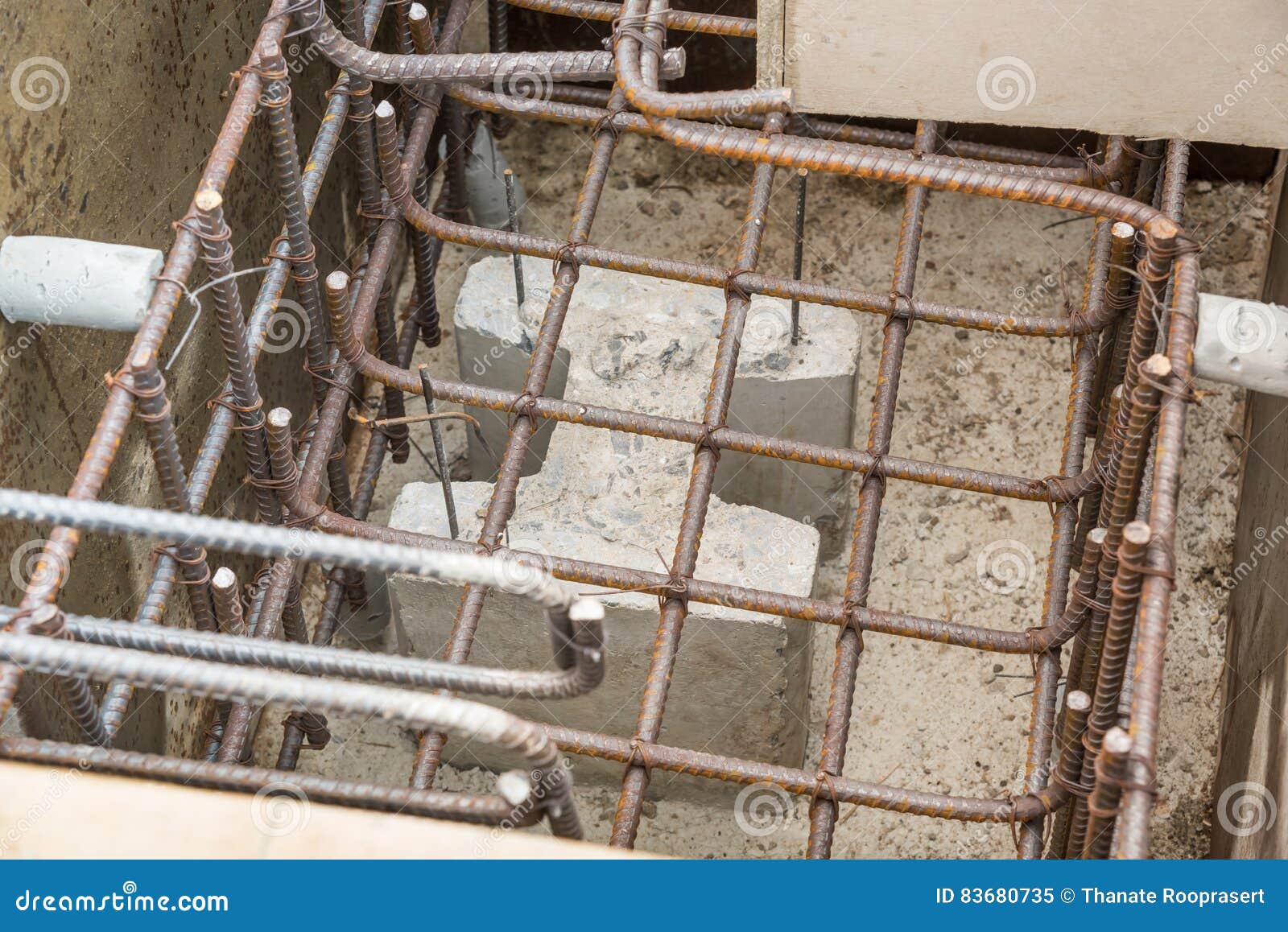 Reinforcement Steel for Construction Foundation Stock Image - Image of ...