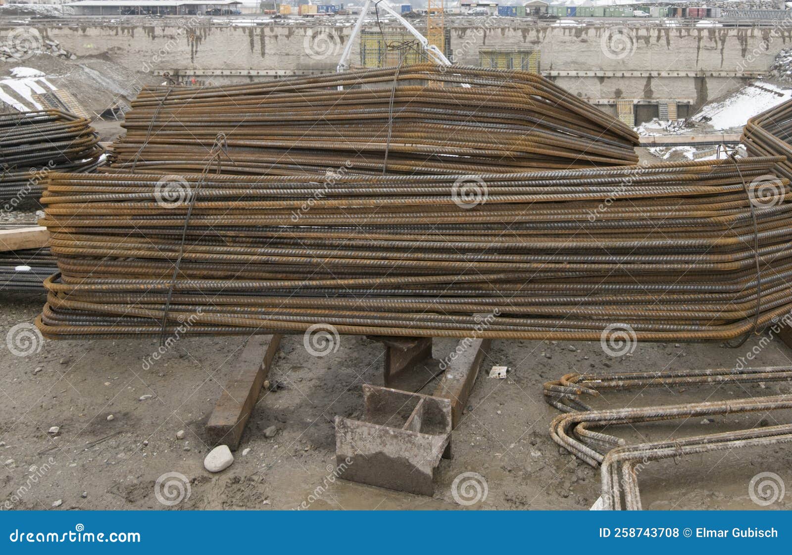 Reinforcement and Structural Steel in Construction Stock Photo - Image ...