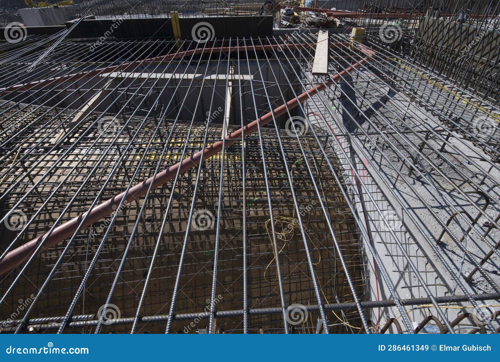 Reinforcement and Structural Steel in Construction Stock Image - Image ...