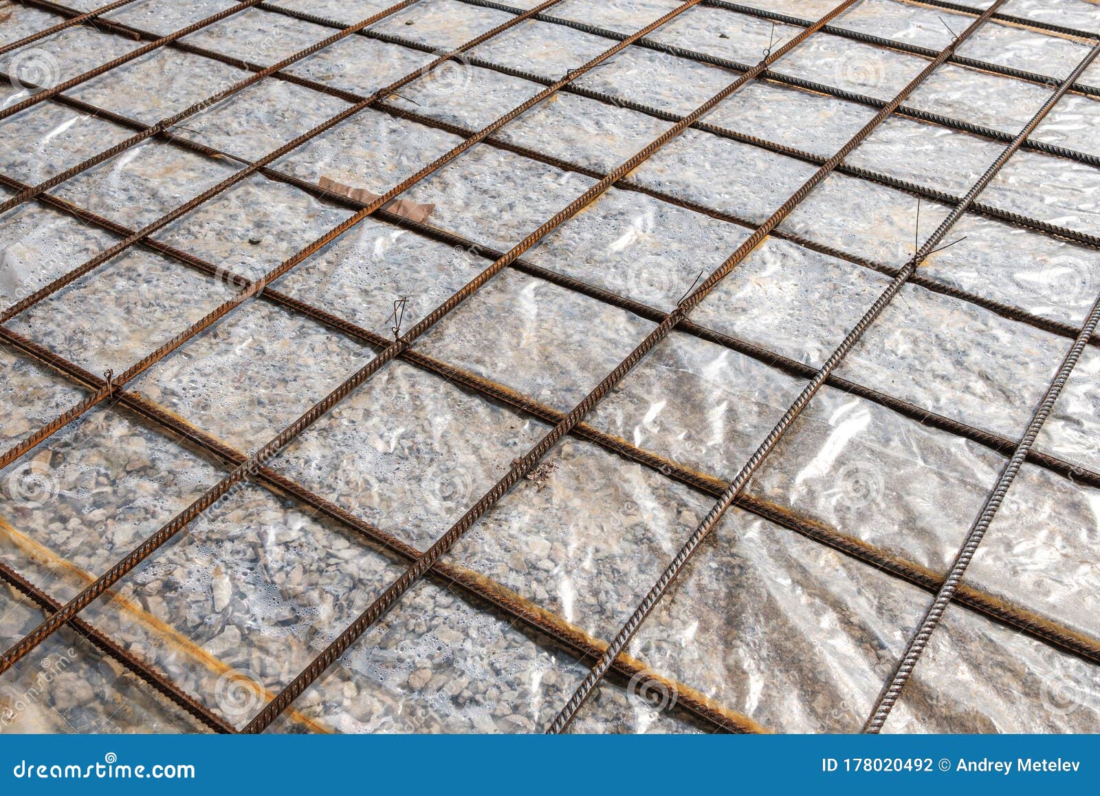 Reinforcement Tying for the Base Plate the Process of Preparing Stock ...