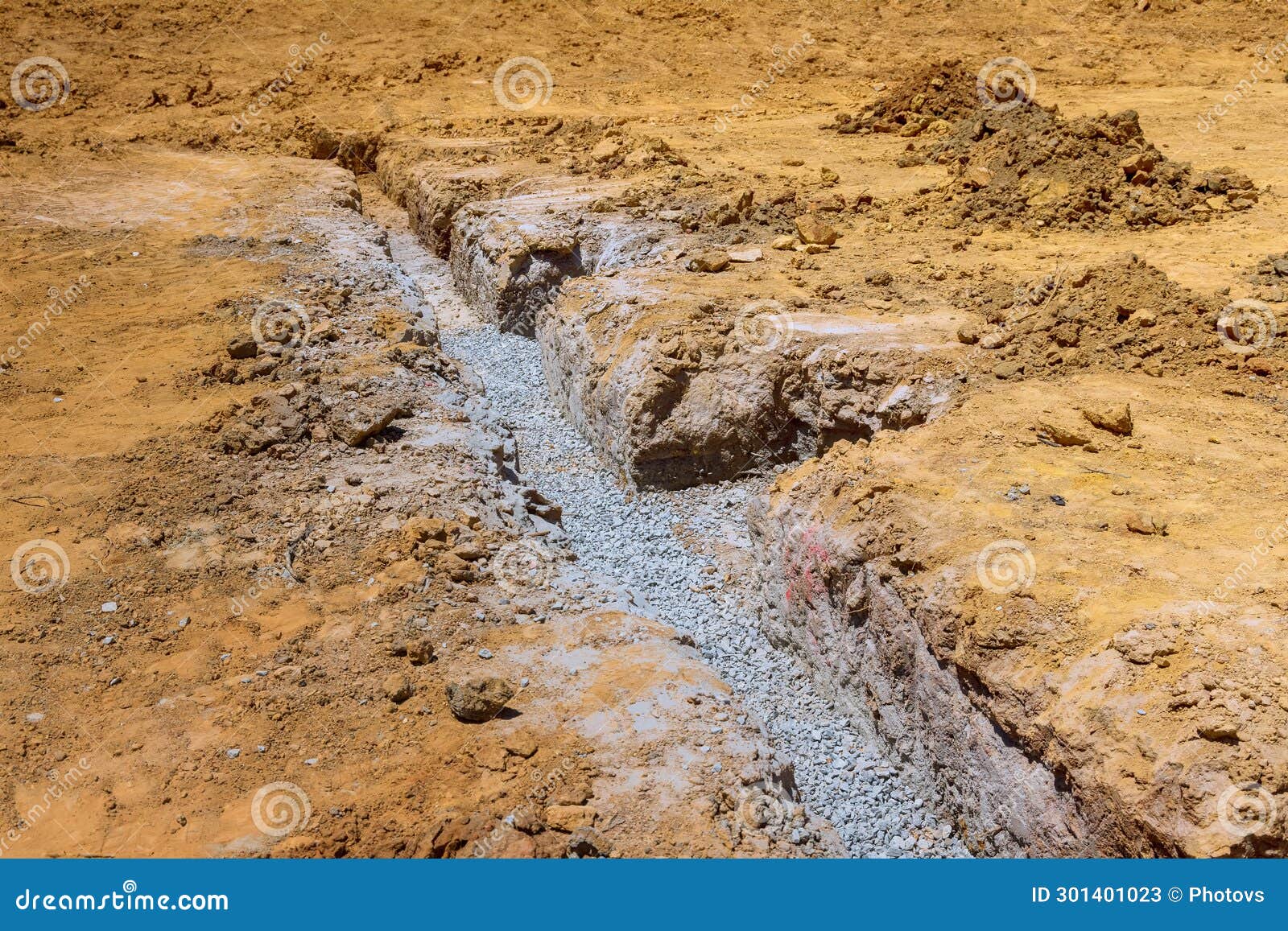 Reinforcement of Underground in Trench is Ready for a Foundation ...