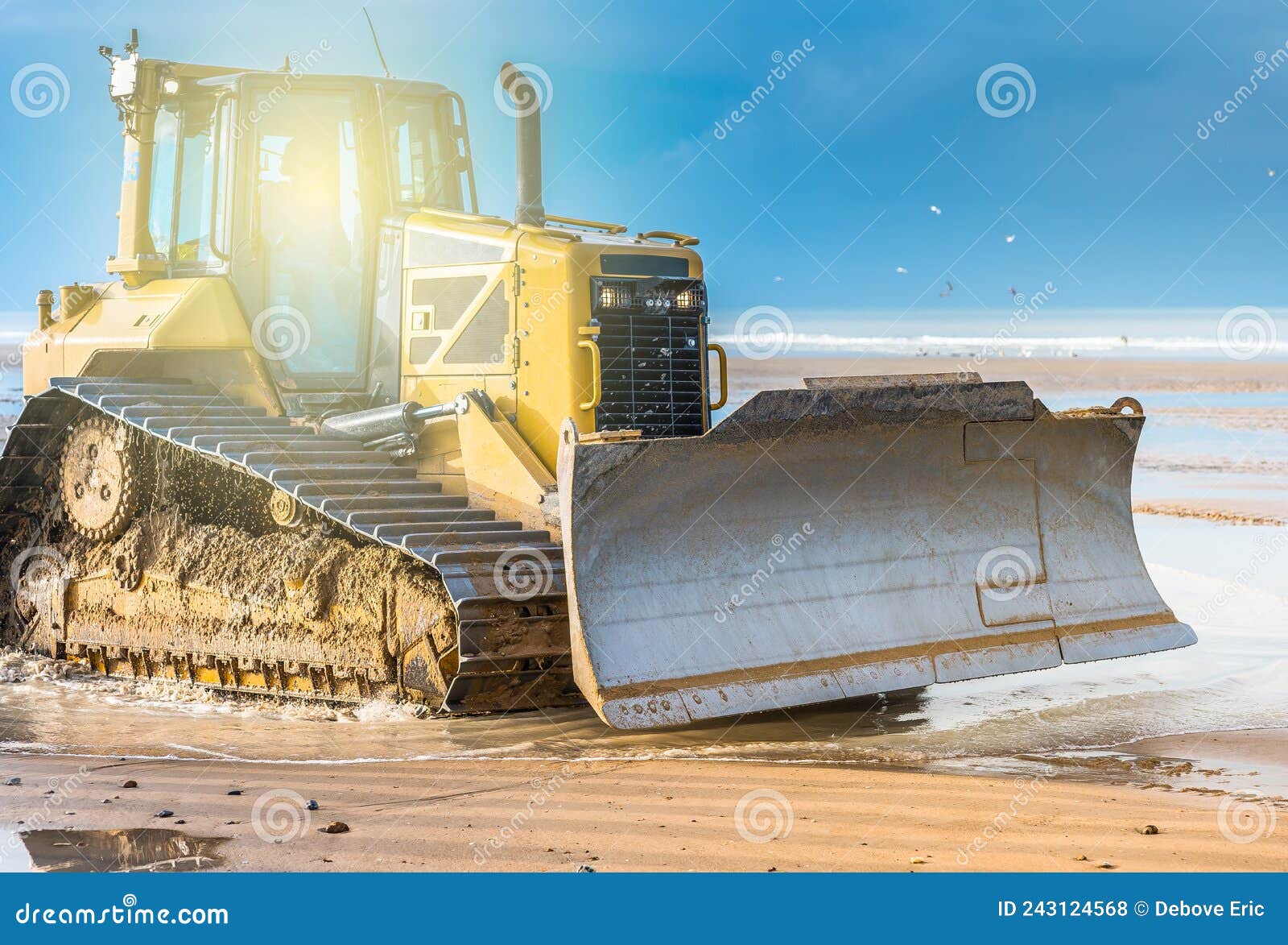 Bulldozer in Action on a Construction Site Stock Photo - Image of ...