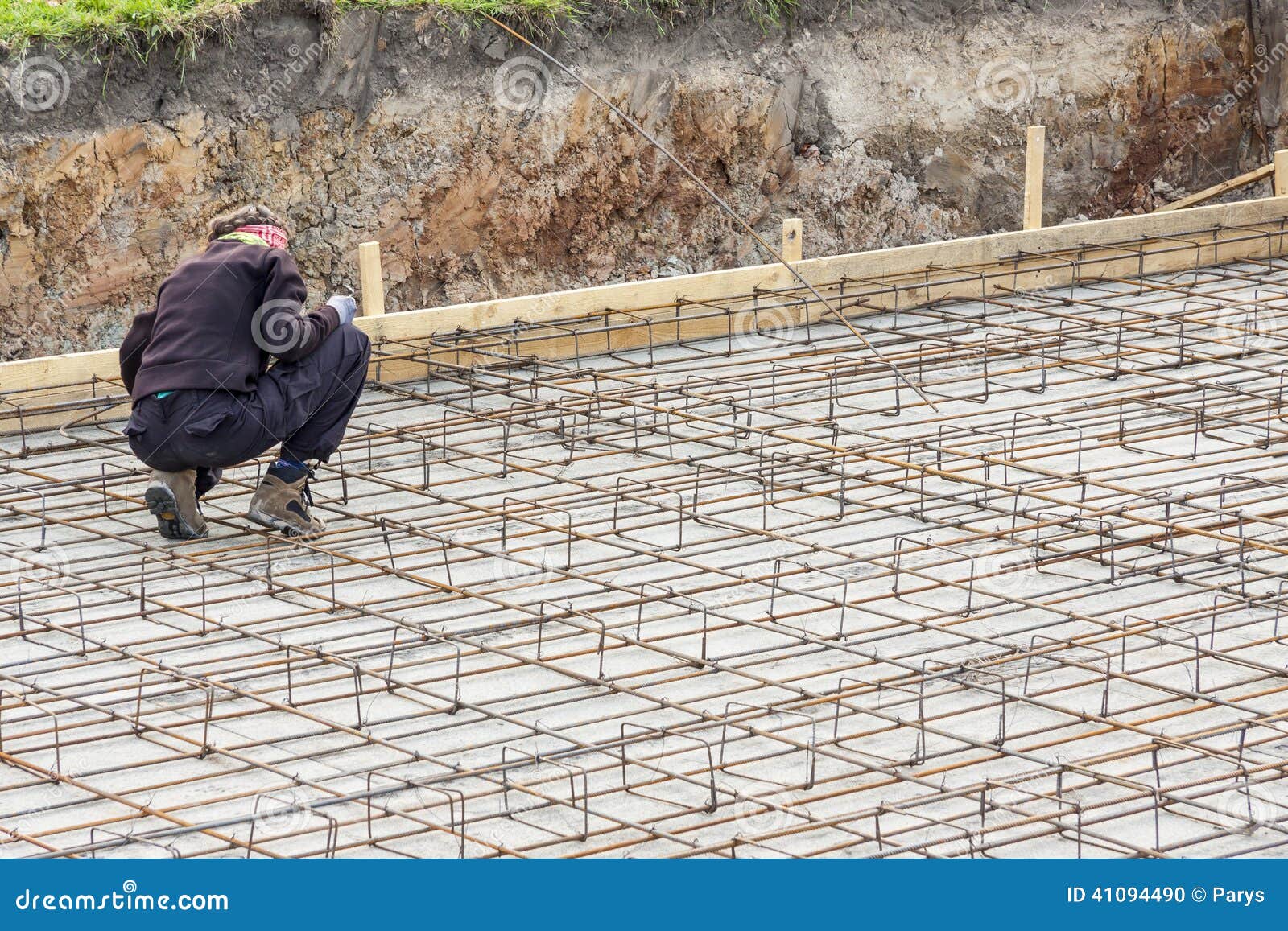 Reinforcement worker. stock photo. Image of bending, close - 41094490
