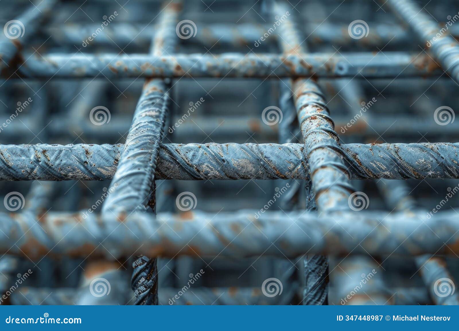 Reinforcing Grid for Pouring Concrete at a Construction Site Stock ...