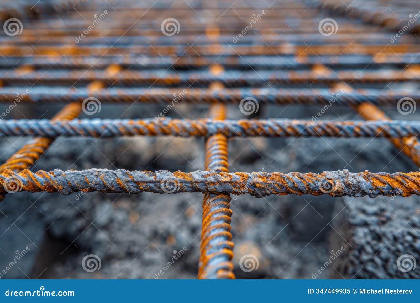 Reinforcing Grid for Pouring Concrete at a Construction Site Stock ...