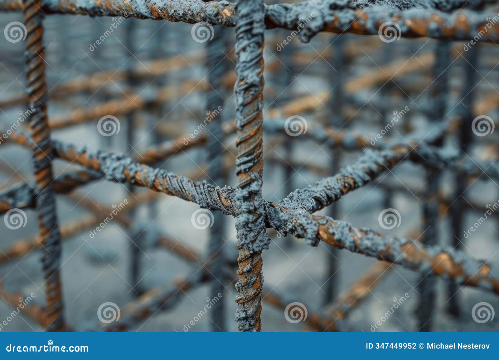 Reinforcing Grid for Pouring Concrete at a Construction Site Stock ...