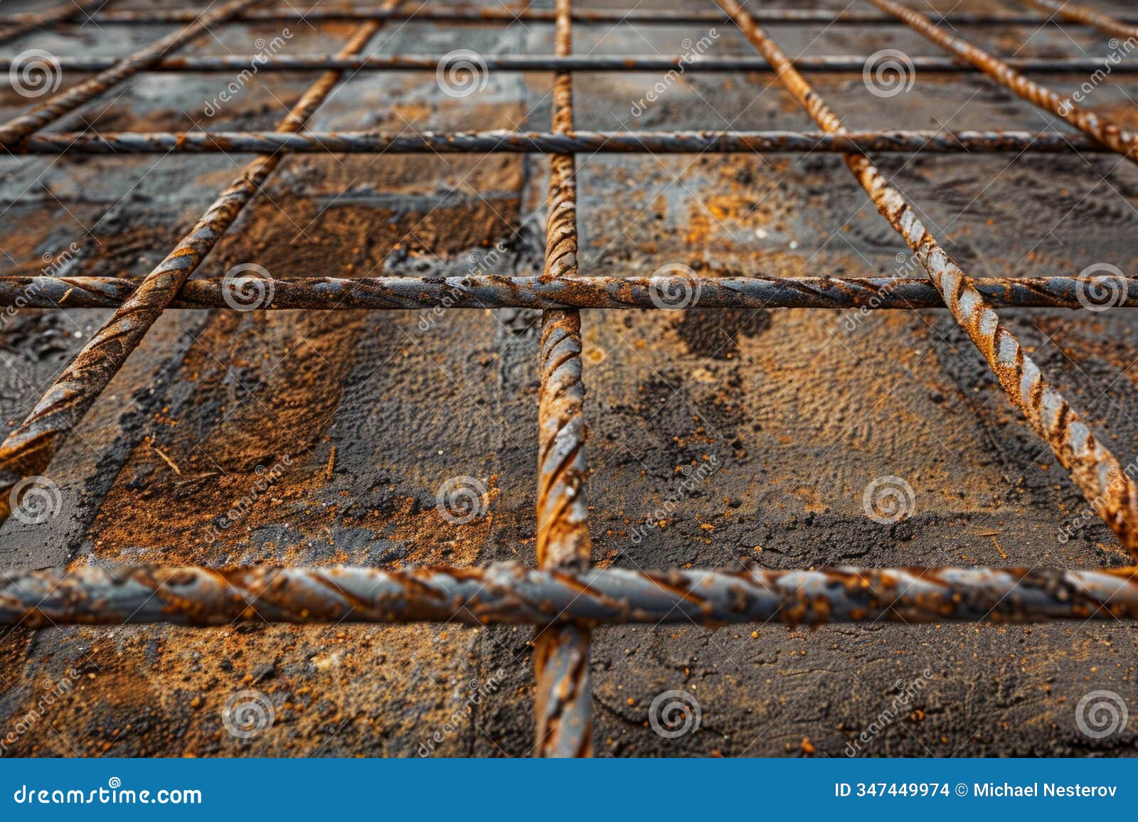 Reinforcing Grid for Pouring Concrete at a Construction Site Stock ...