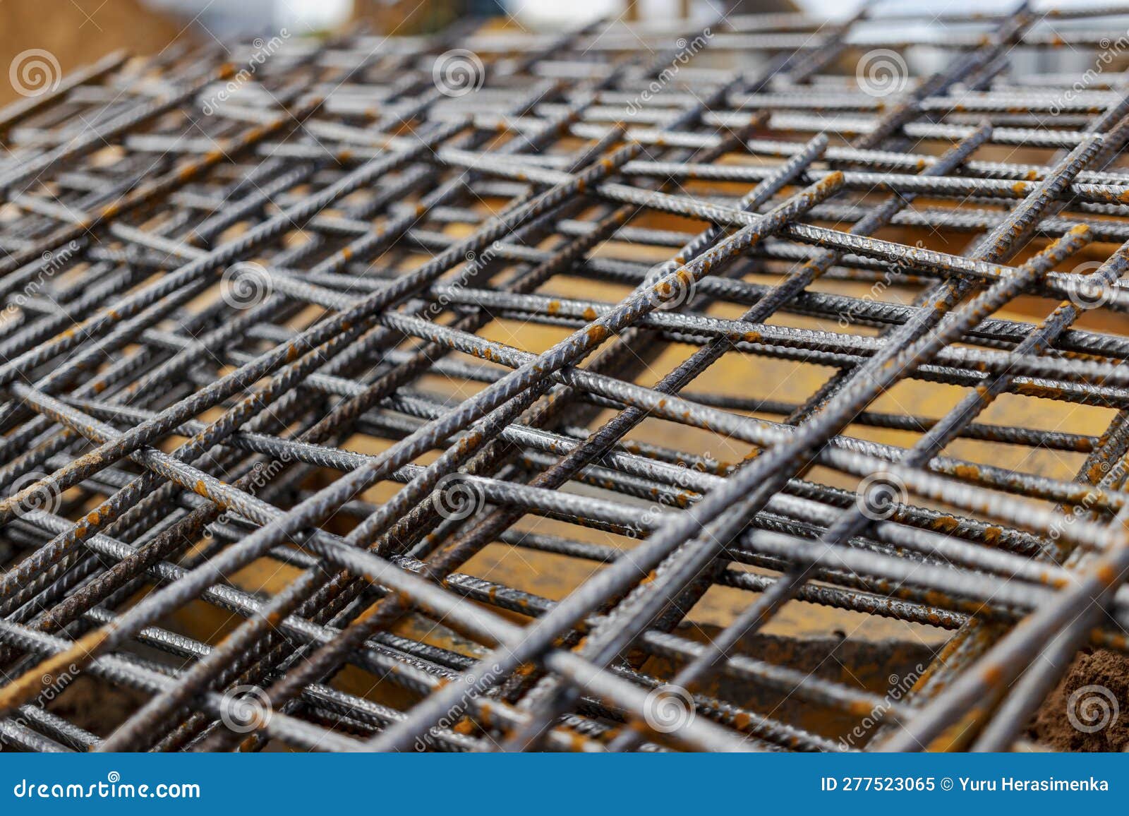 Reinforcing Mesh at the Construction Site. Reinforcing Cages for ...